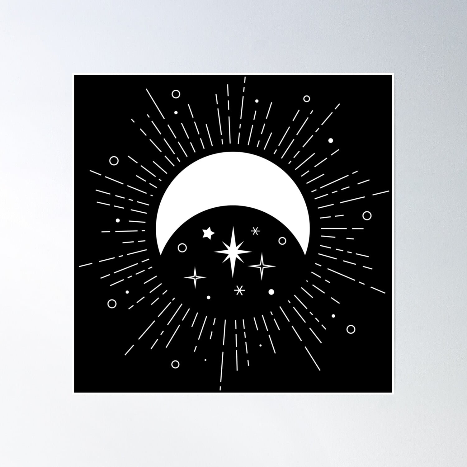 Sun And Moon Geometry Poster Wall Art, Modern Wall Decor, 30x30 ...