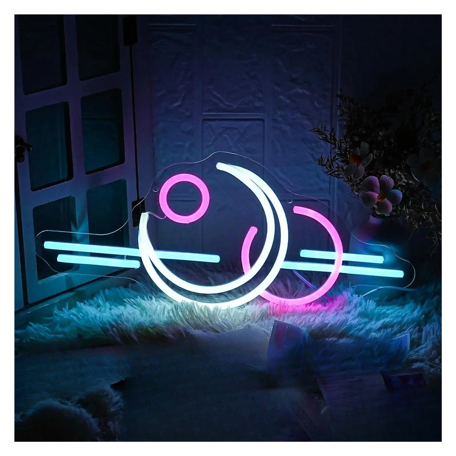 Sun And Moon Neon Light Dimmable LED Neon Sign For Wall, Party, Club ...