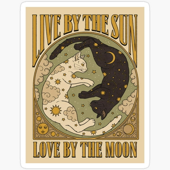 Sun And Moon Sticker Phone Decal Water Bottle Stickers Car Decals ...