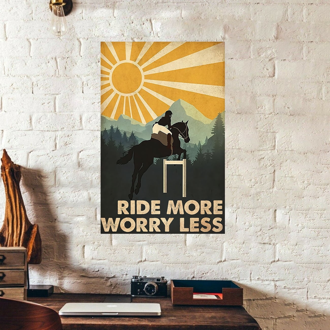 Sun And Ride More Worry Less Poster 24 x 36 Inch Poster - Walmart.com