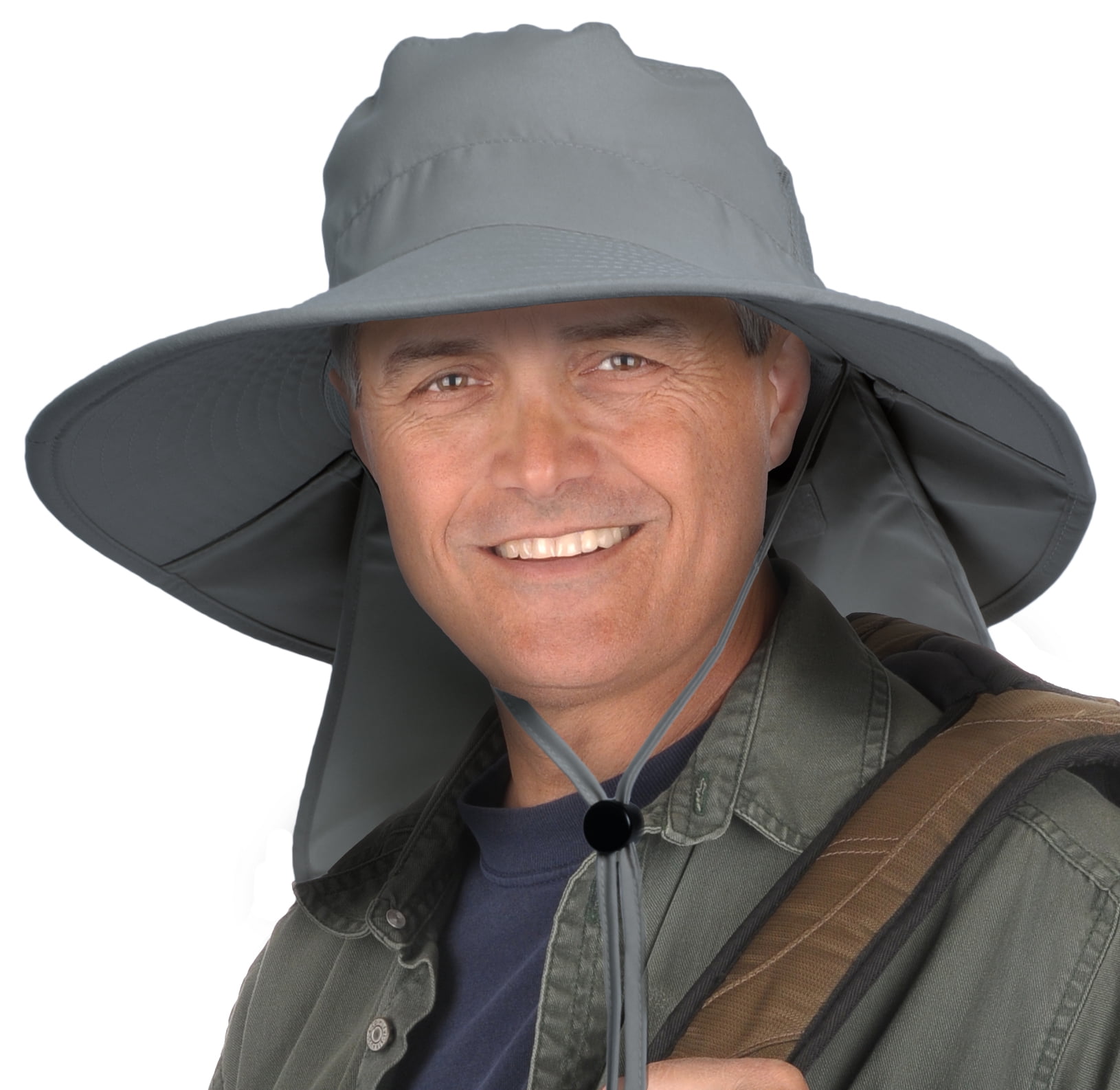 Sun Blocker Outdoor Sun Protection Cap with Neck Flap and Wide Brim ...