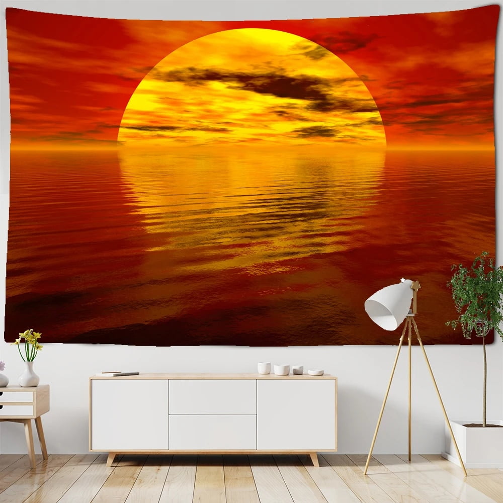 Sun Blue Sky and White Clouds Tapestry Wall Hanging Scery Tapestry ...