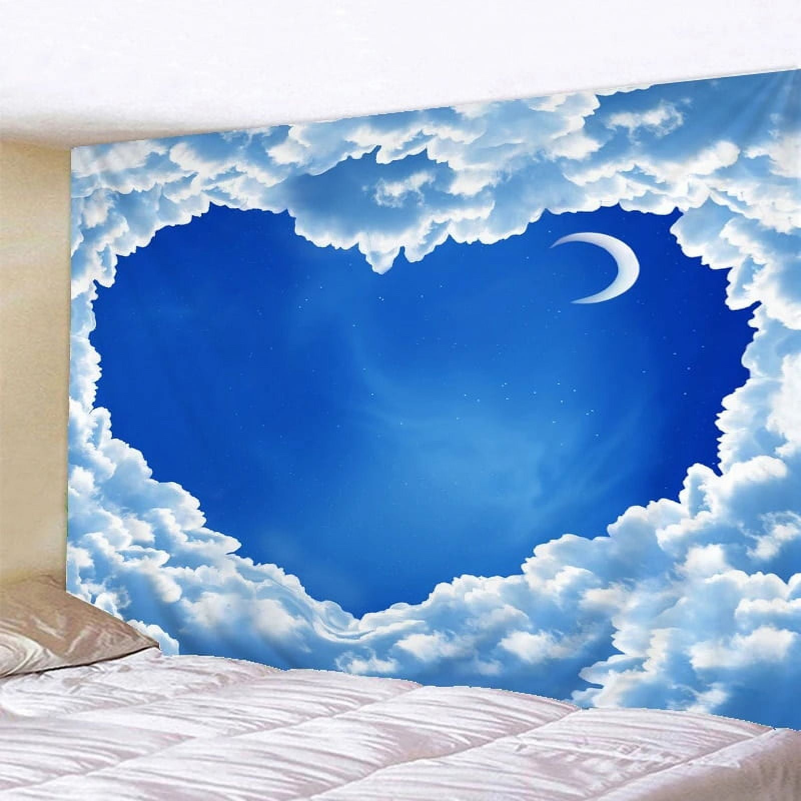 Sun Blue Sky and White Clouds Tapestry Wall Hanging Scery Tapestry ...
