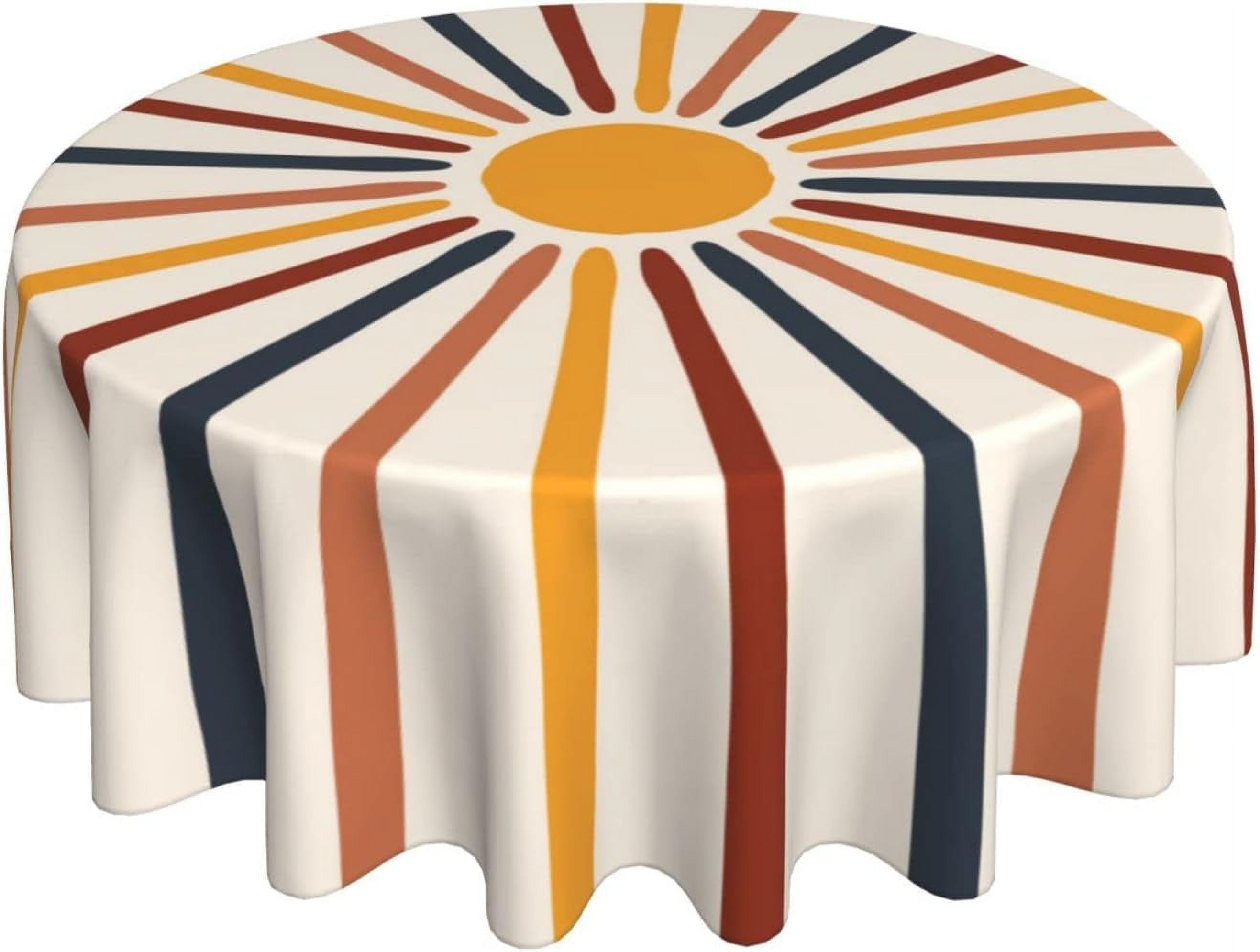 Sun Boho Colorful Table Cloth Vintage Rainbow Stripes Rustic Bohemian ...
