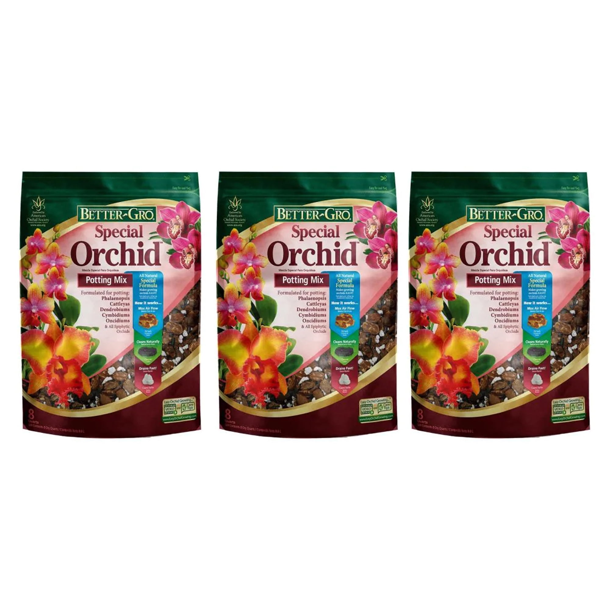 Sun Bulb Better-Gro Special Orchid Potting Mix Garden Soil, 8 Qt (3 ...