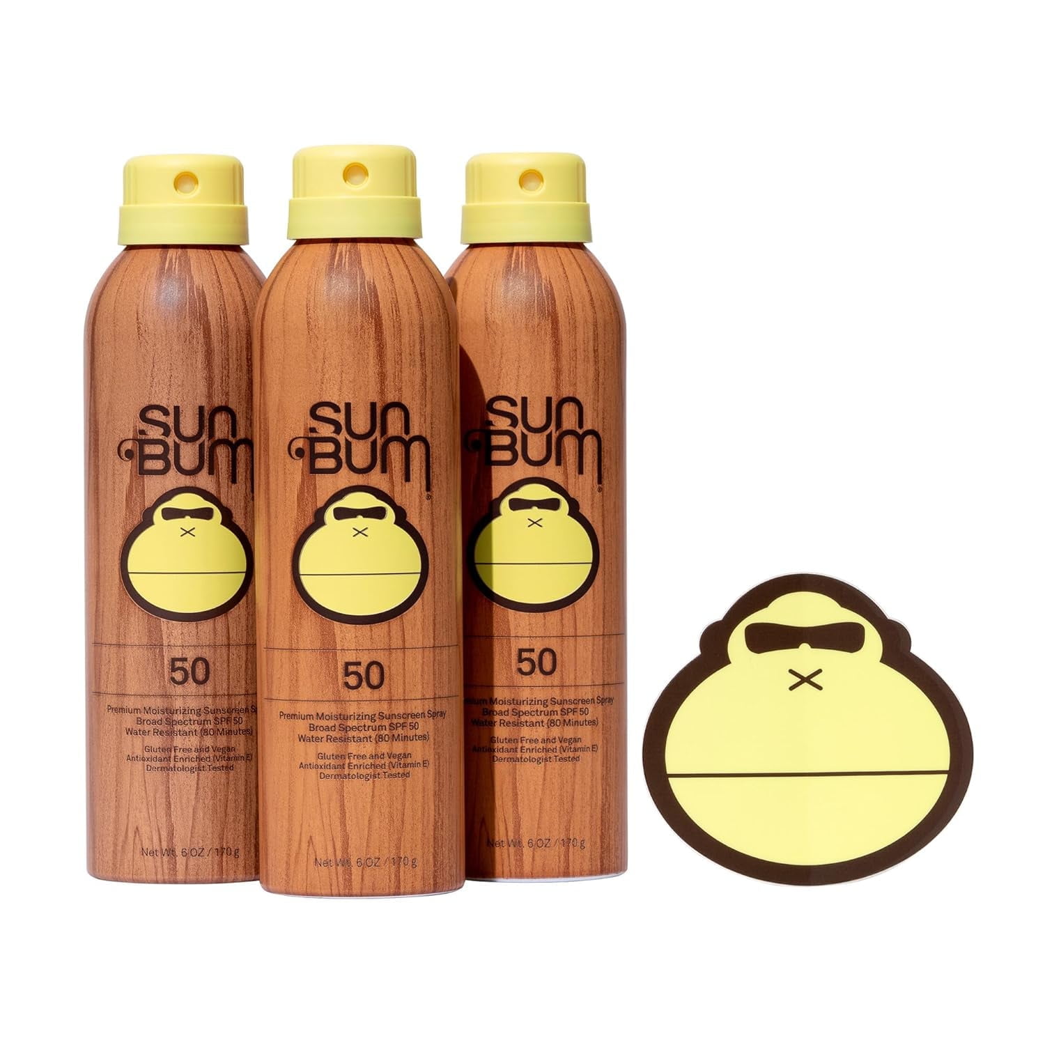 Sun Bum Original Moisturizing Sunscreen Spray SPF 50 with Sunny Sticker ...