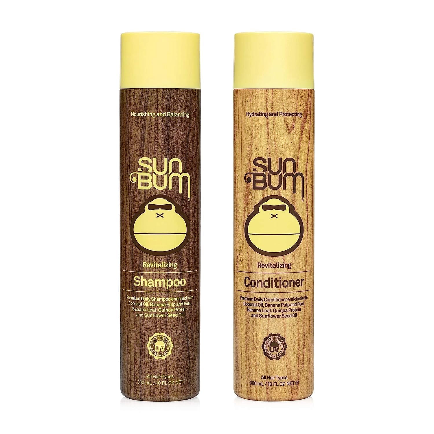 Sun Bum Revitalizing Shampoo & Conditioner, 10 oz, Vegan, Hydrating ...