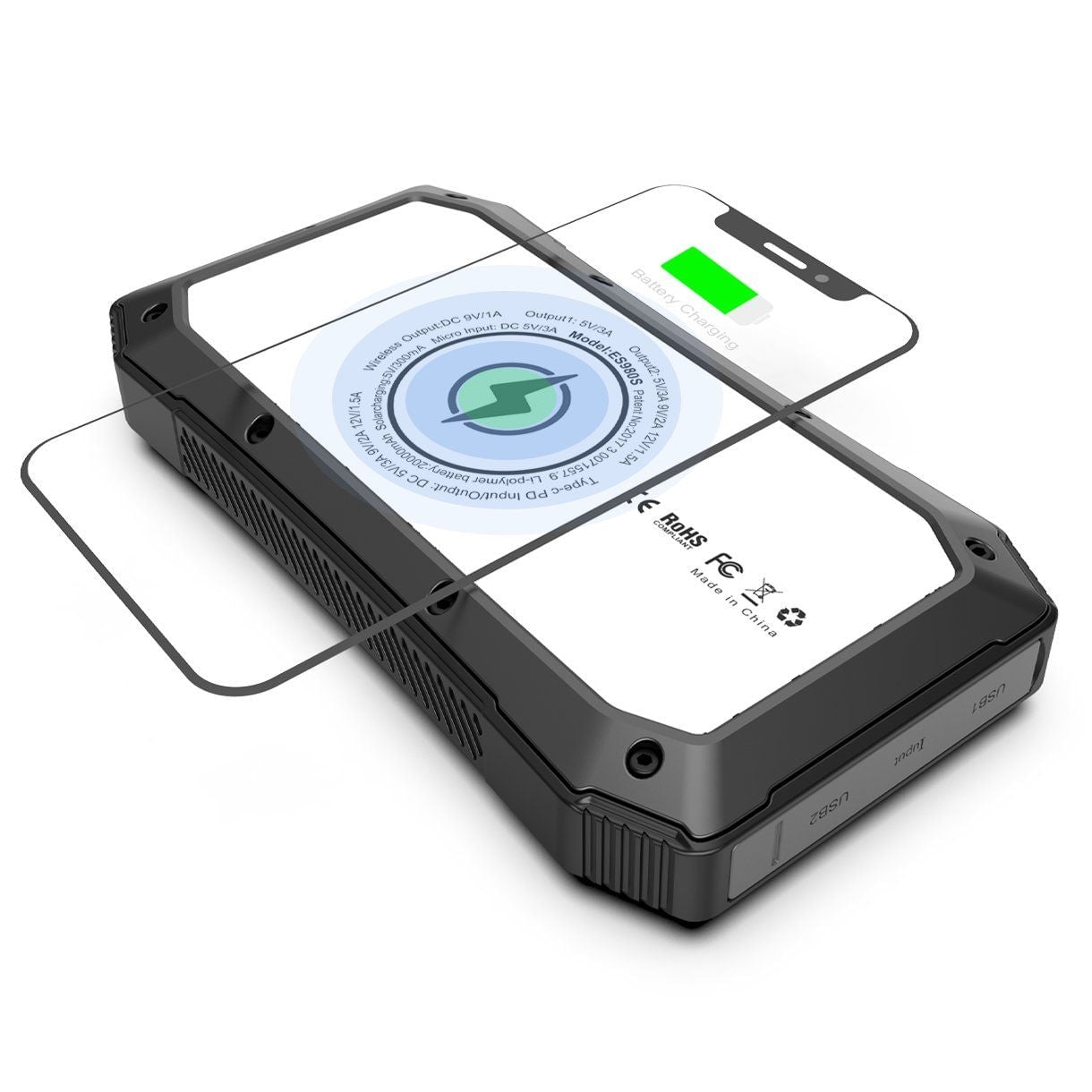 Sun Chaser Mini Solar Powered Wireless Phone Charger 10; 000 mAh With ...