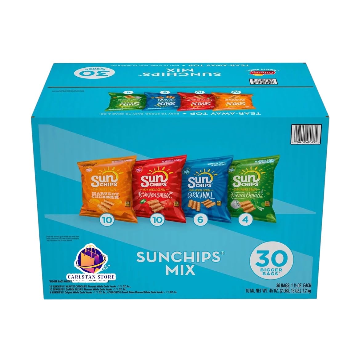 Sun-Chips Whole Grain Mix Variety Pack, 30 Count, 3.75 Pound - Walmart.com