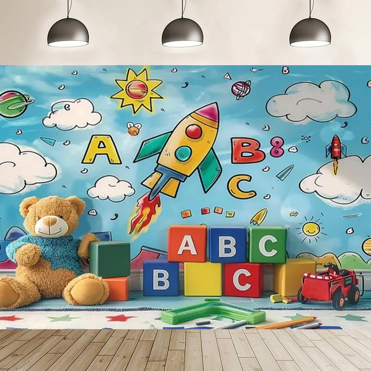 Sun Clouds Theme Back to School Backdrop for Photo Shoot Teachers ...