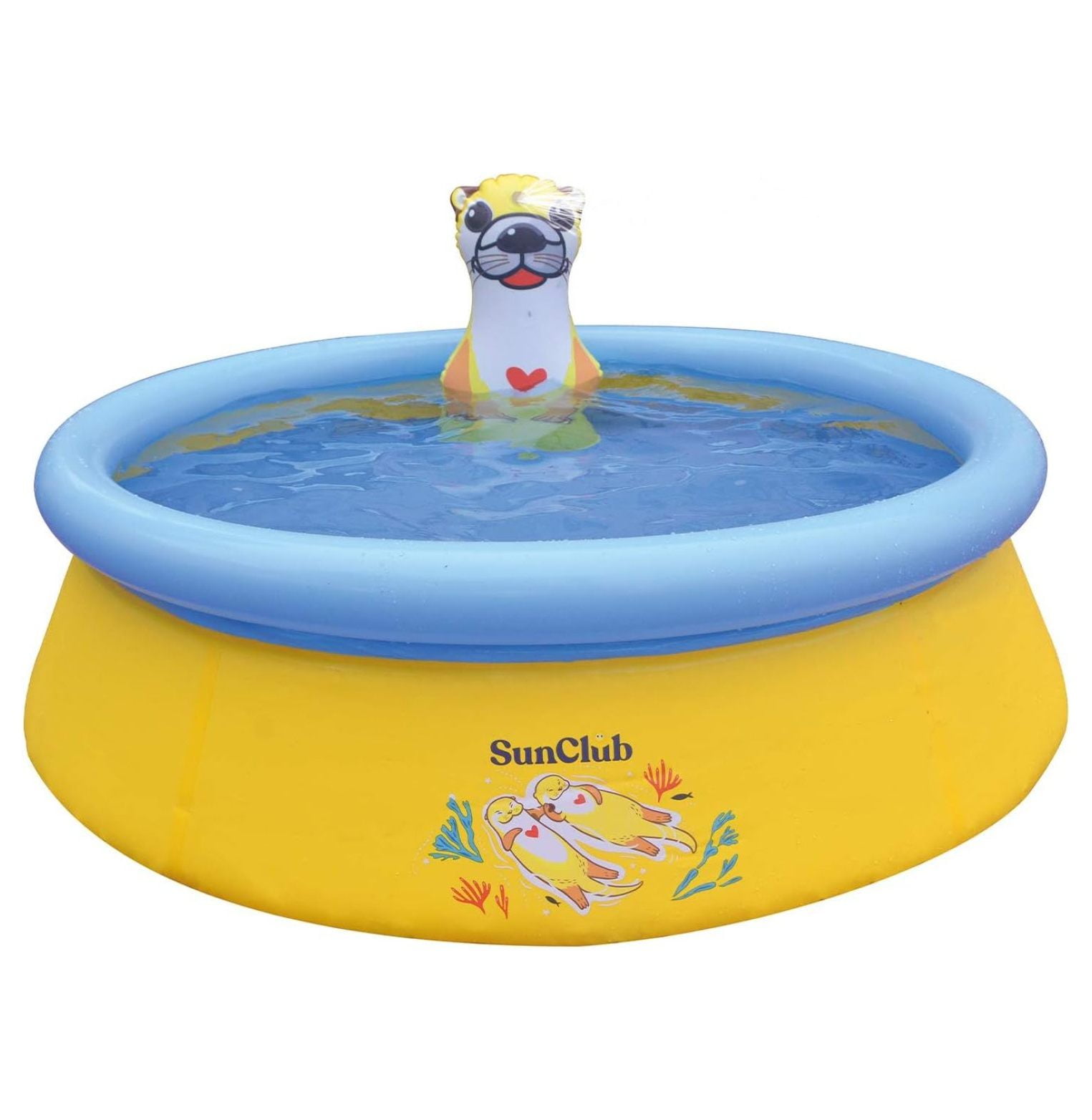 Sun Club 5 Foot 2 Person Outdoor Above Ground Blow Up Inflatable Kiddie ...