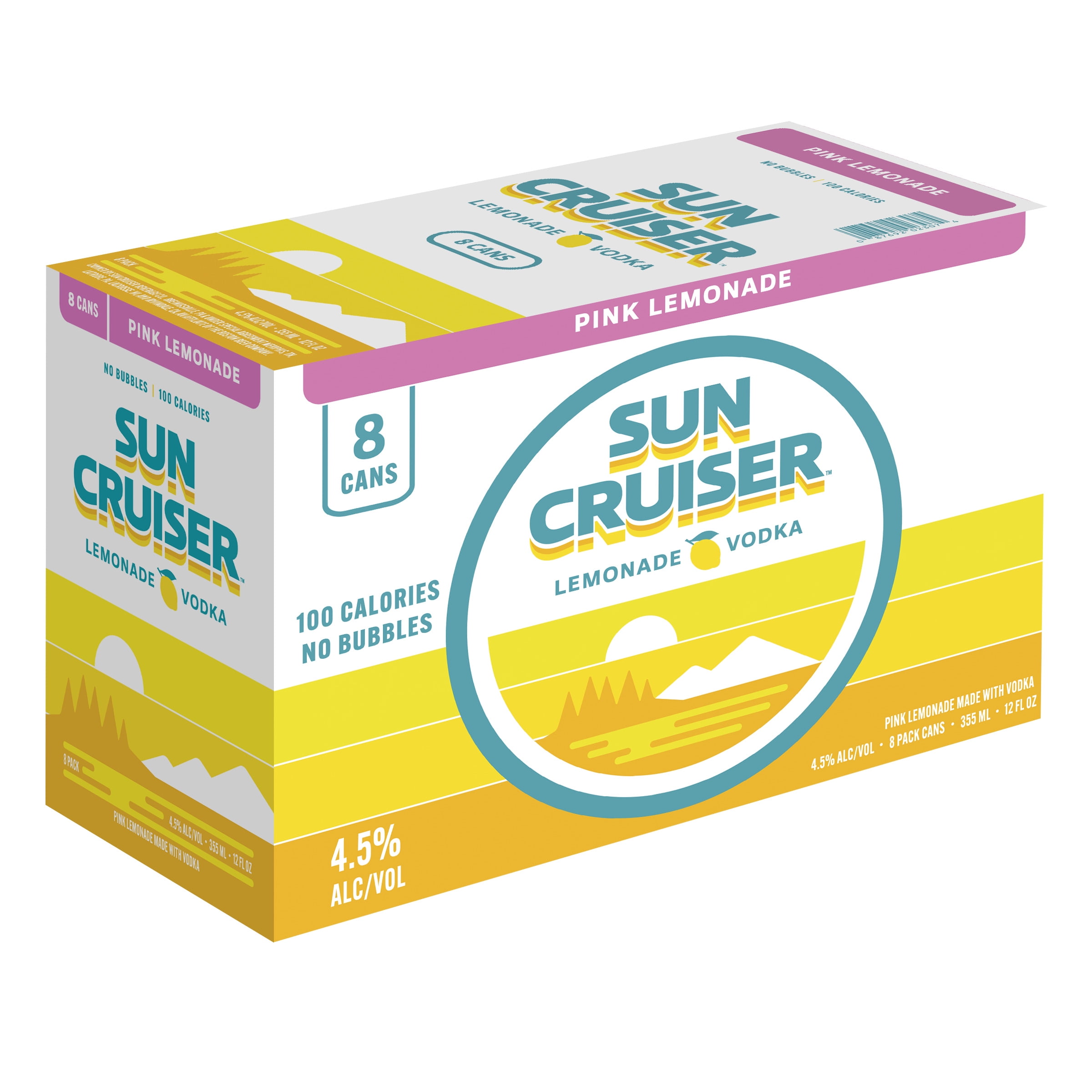 Sun Cruiser Pink Lemonade Vodka, 8 pack, 12 fl. oz. Aluminum Cans, 4.5% ...
