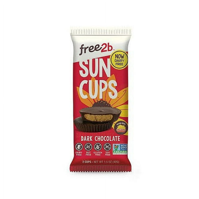 Sun Cups Sunflower Butter Cups Dark Chocolate 2 Cups - Walmart.com