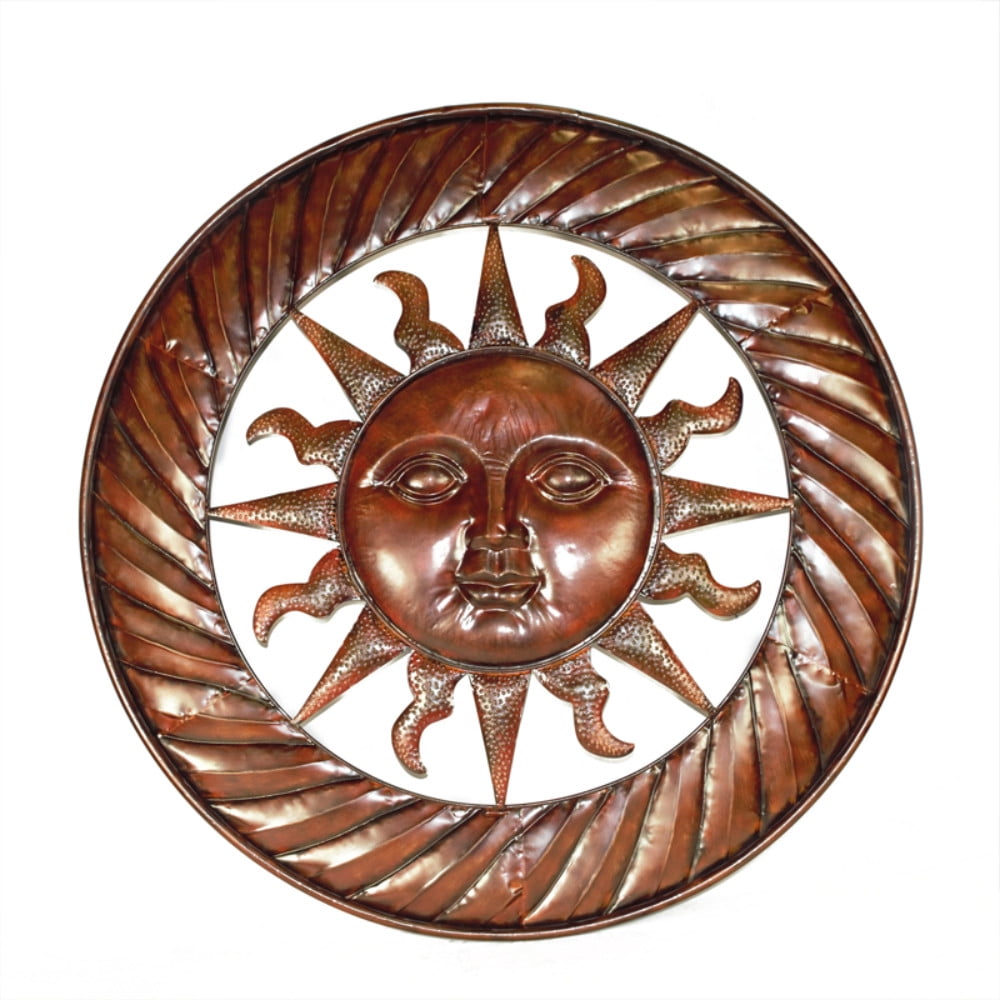 Sun Design Round Metal Wall Decor, Copper - Walmart.com