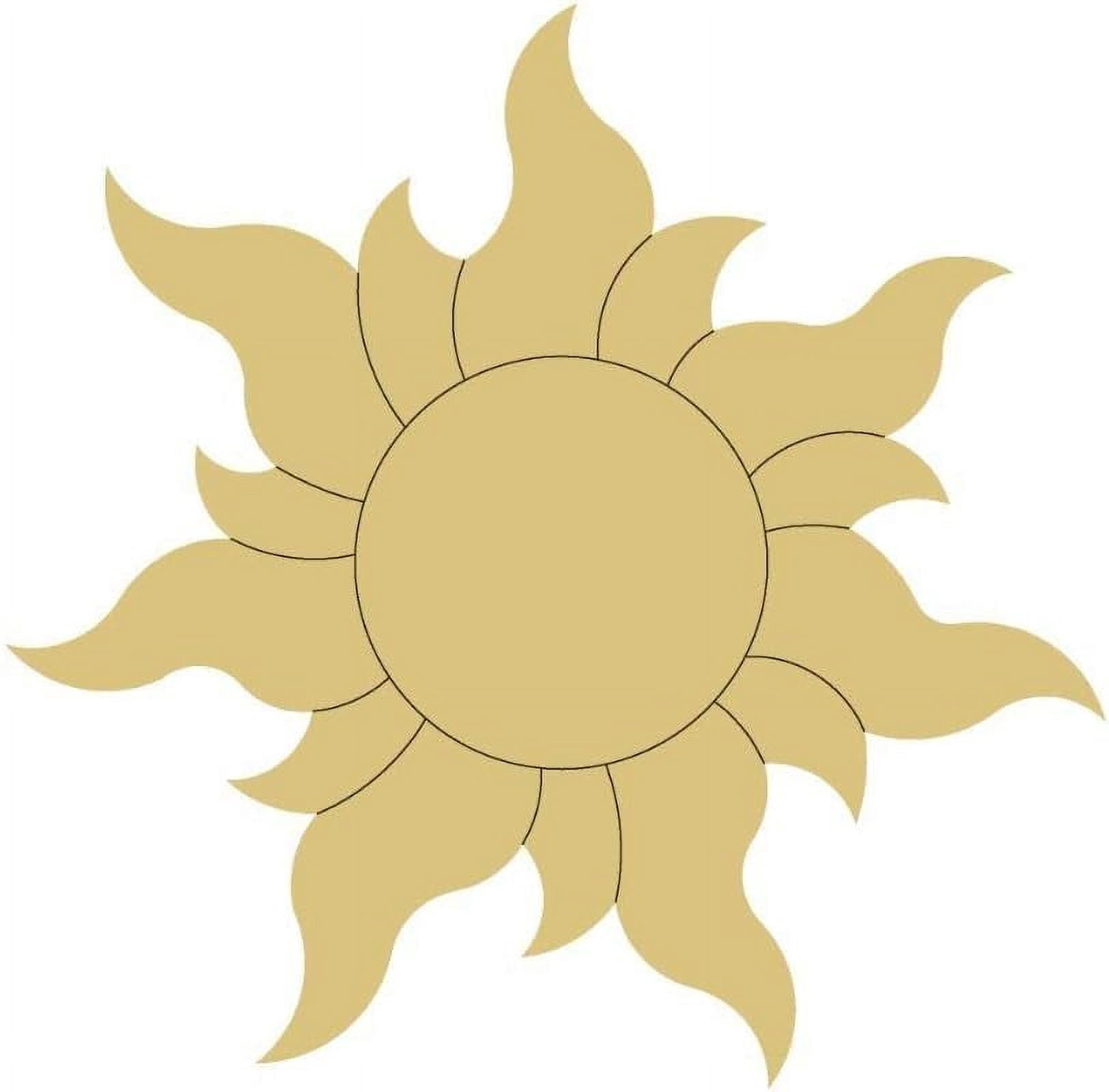 Sun Design by Lines Cutout Unfinished Wood Summer Decor Coloring Book ...