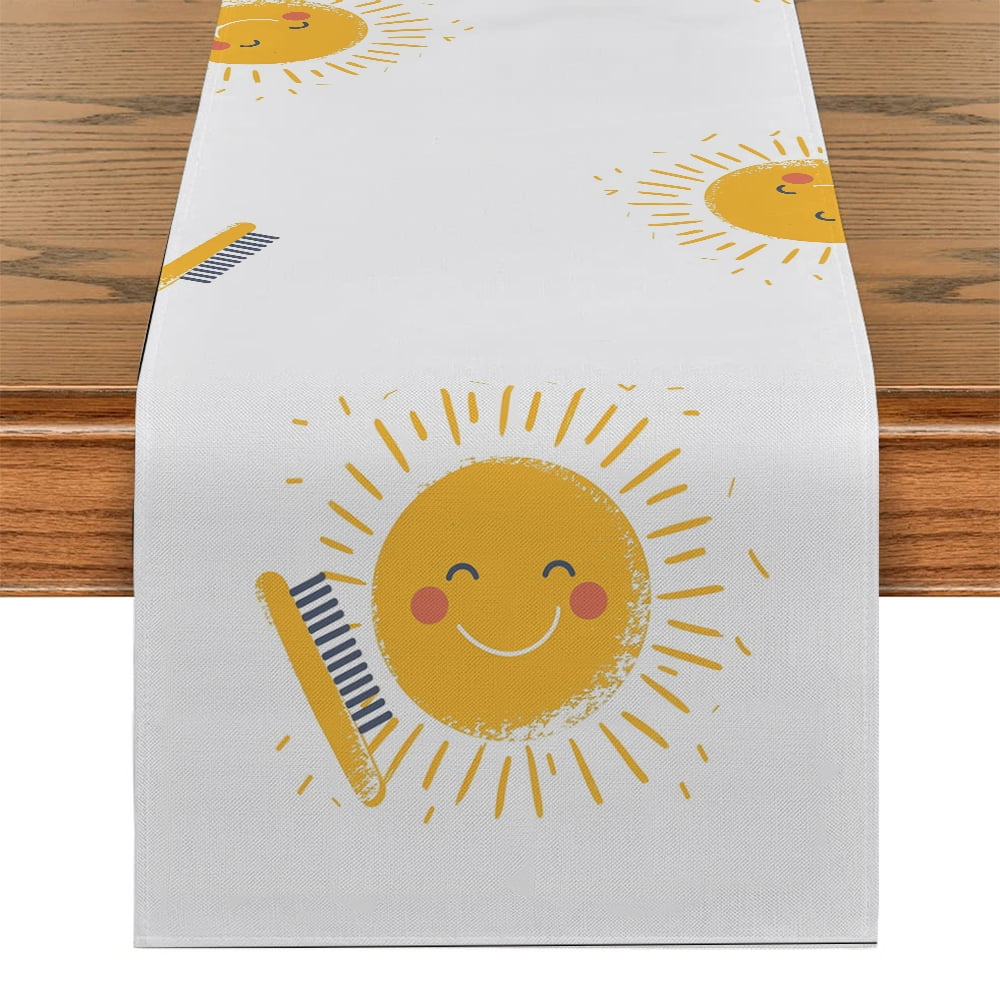 Sun Dining Table Runners for Parties Smiling Face Table ration ...