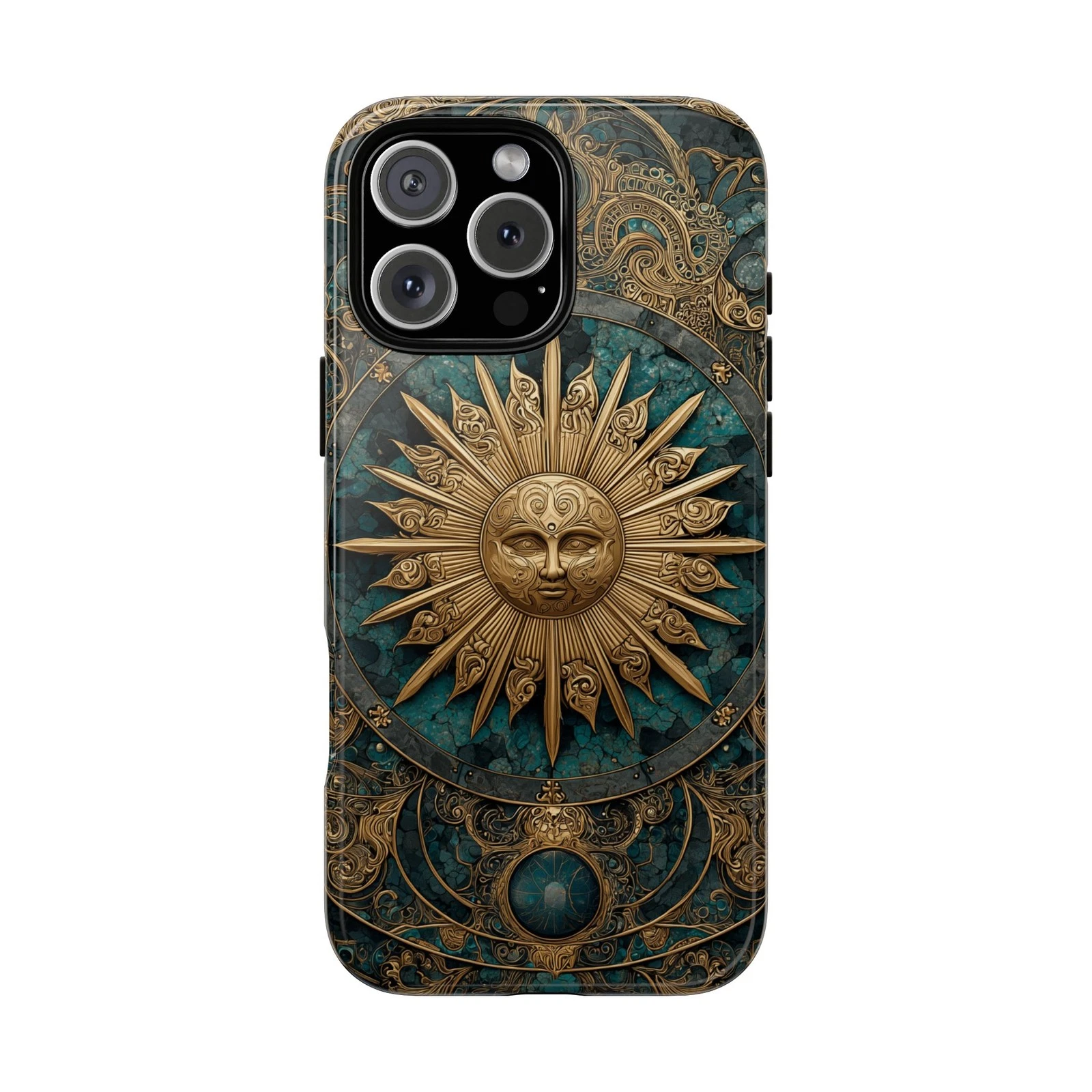 Sun Disk Golden Sacred Symbol Design Phone Case with iPhone 17 through ...