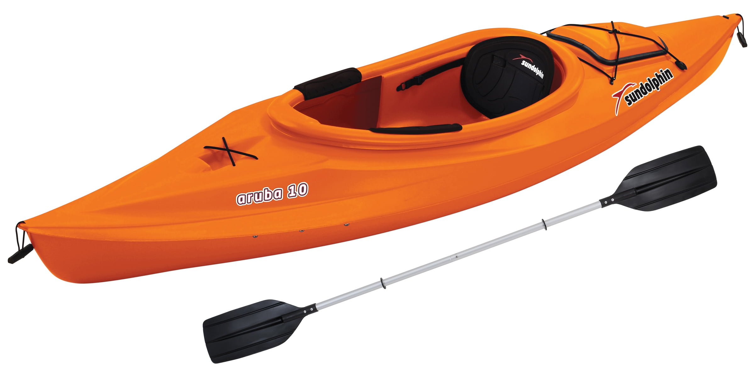 Sun Dolphin Aruba 10' Sit In Kayak Tangerine, Paddle Included - Walmart.com