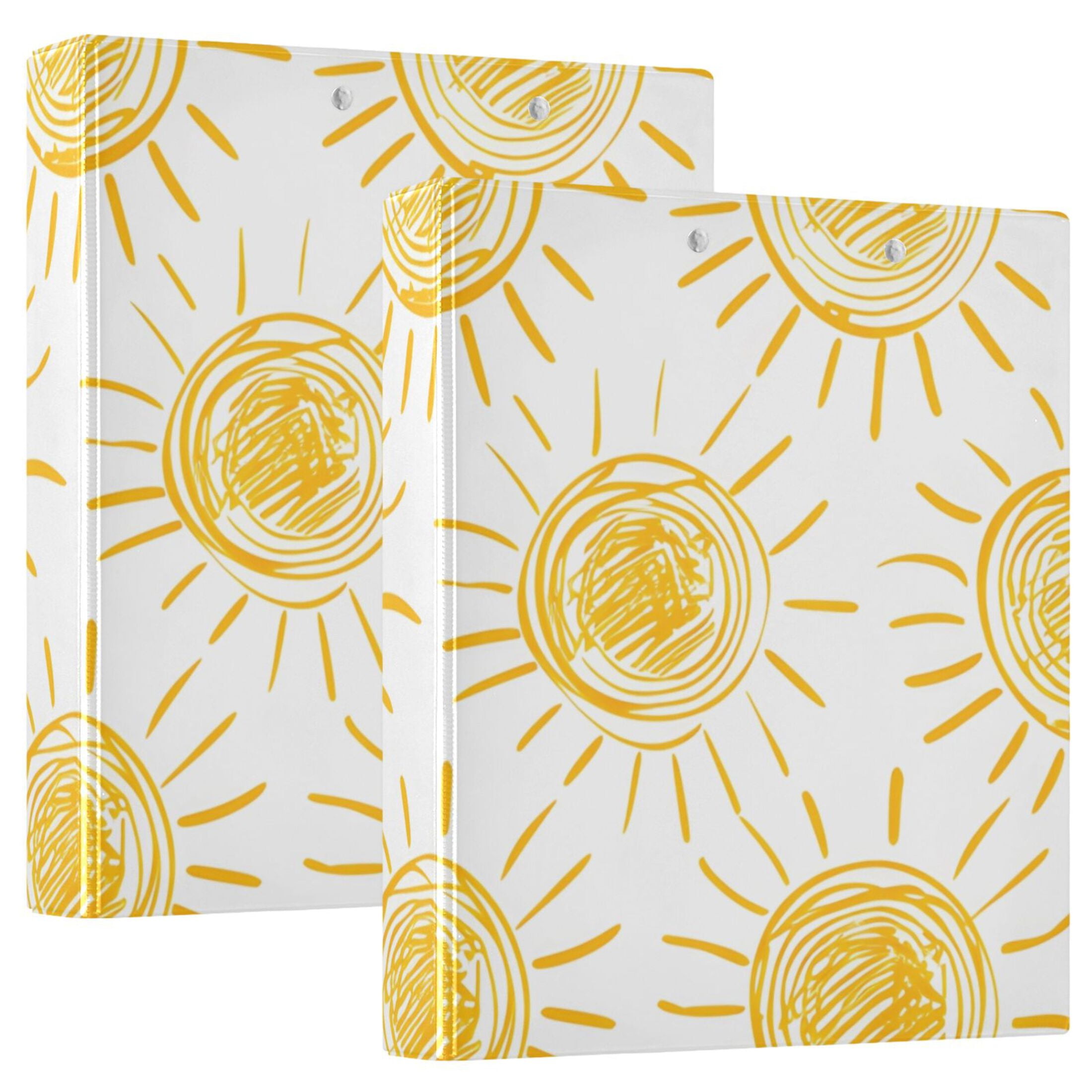 Sun Drawings Print 3 Ring Binders 1.5 inch Hardcover File Folders with ...