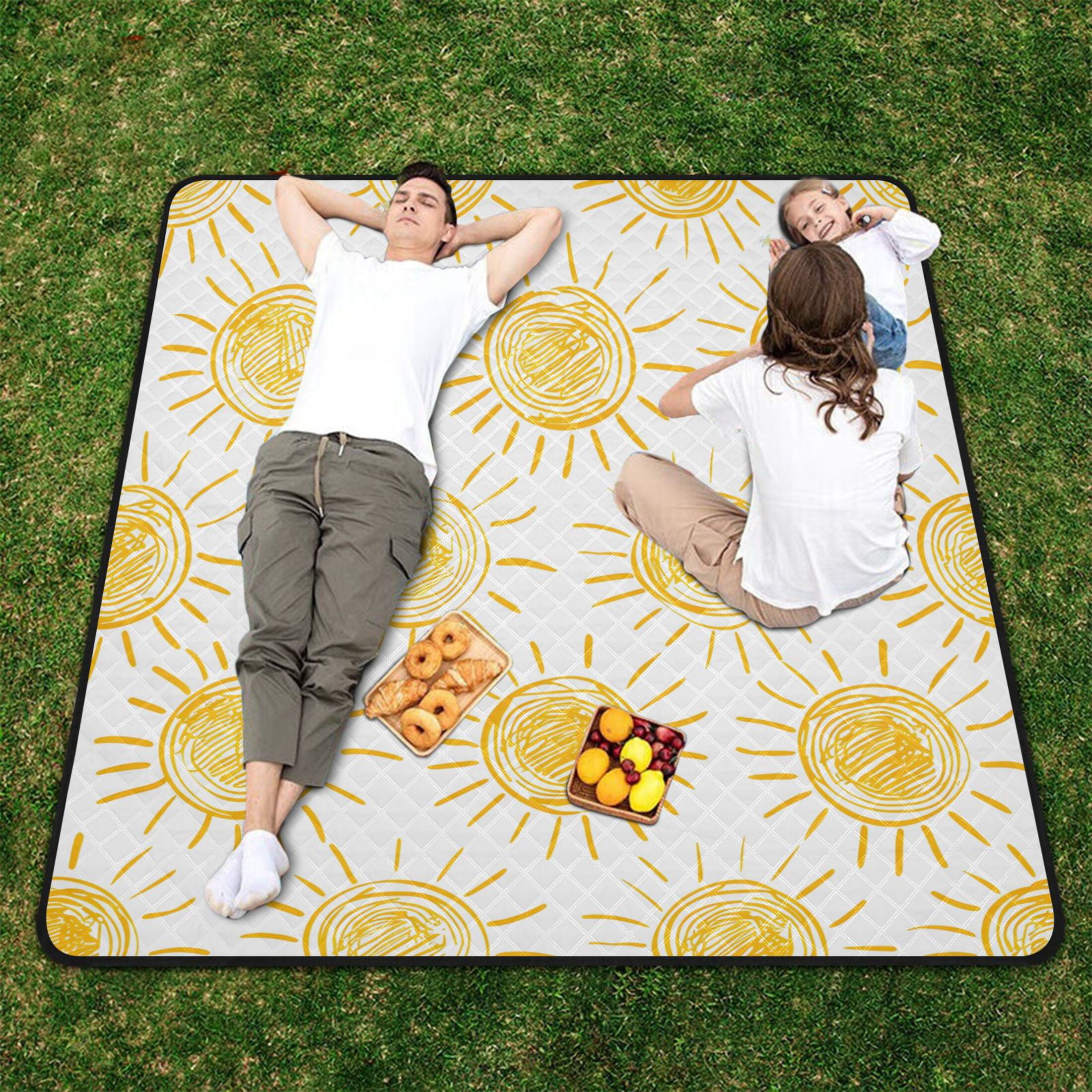 Sun Drawings Print Beach Blanket Outdoor Picnic Blanket 78"x 78 ...