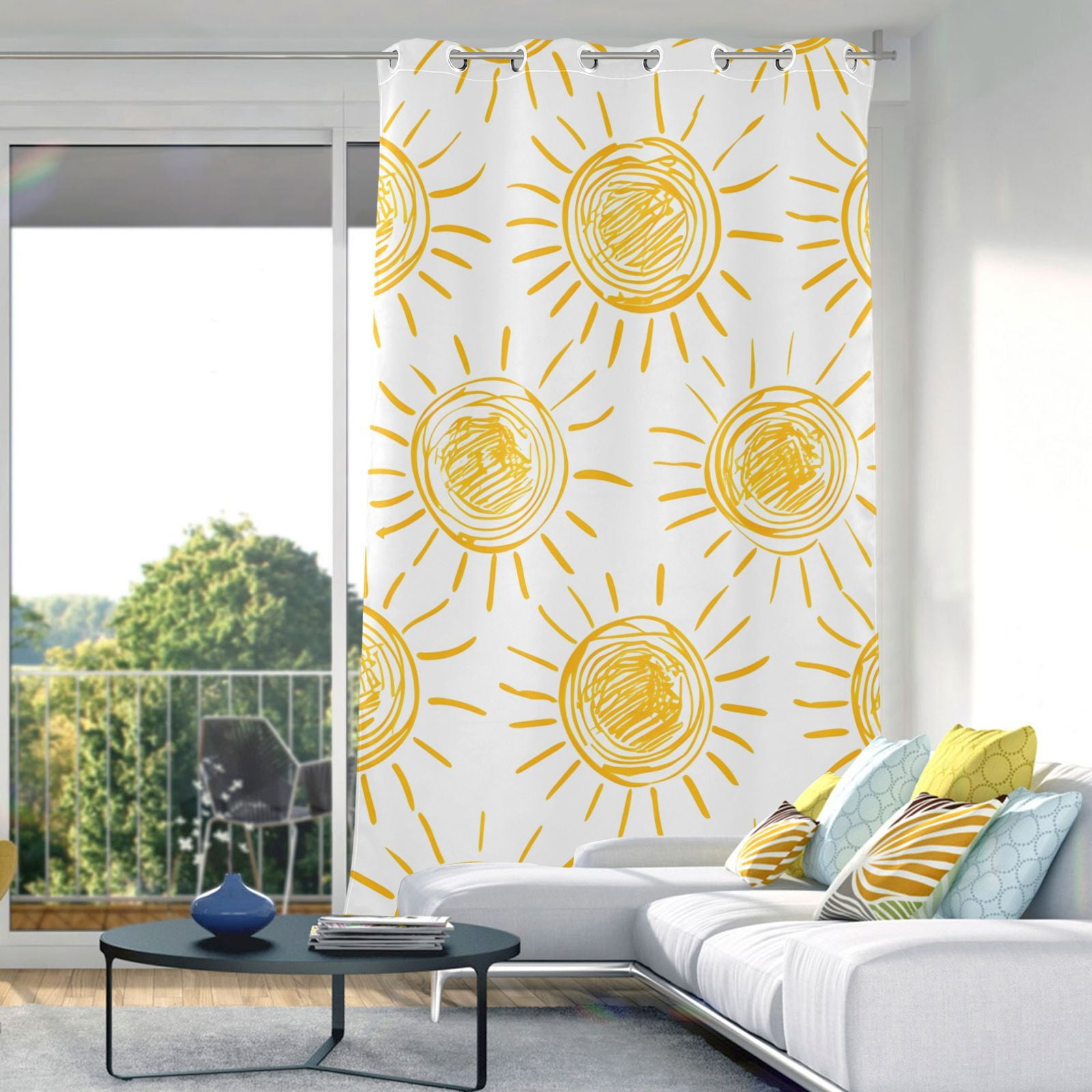Sun Drawings Print Blackout Curtain Panels Drapes Privacy Assured with ...