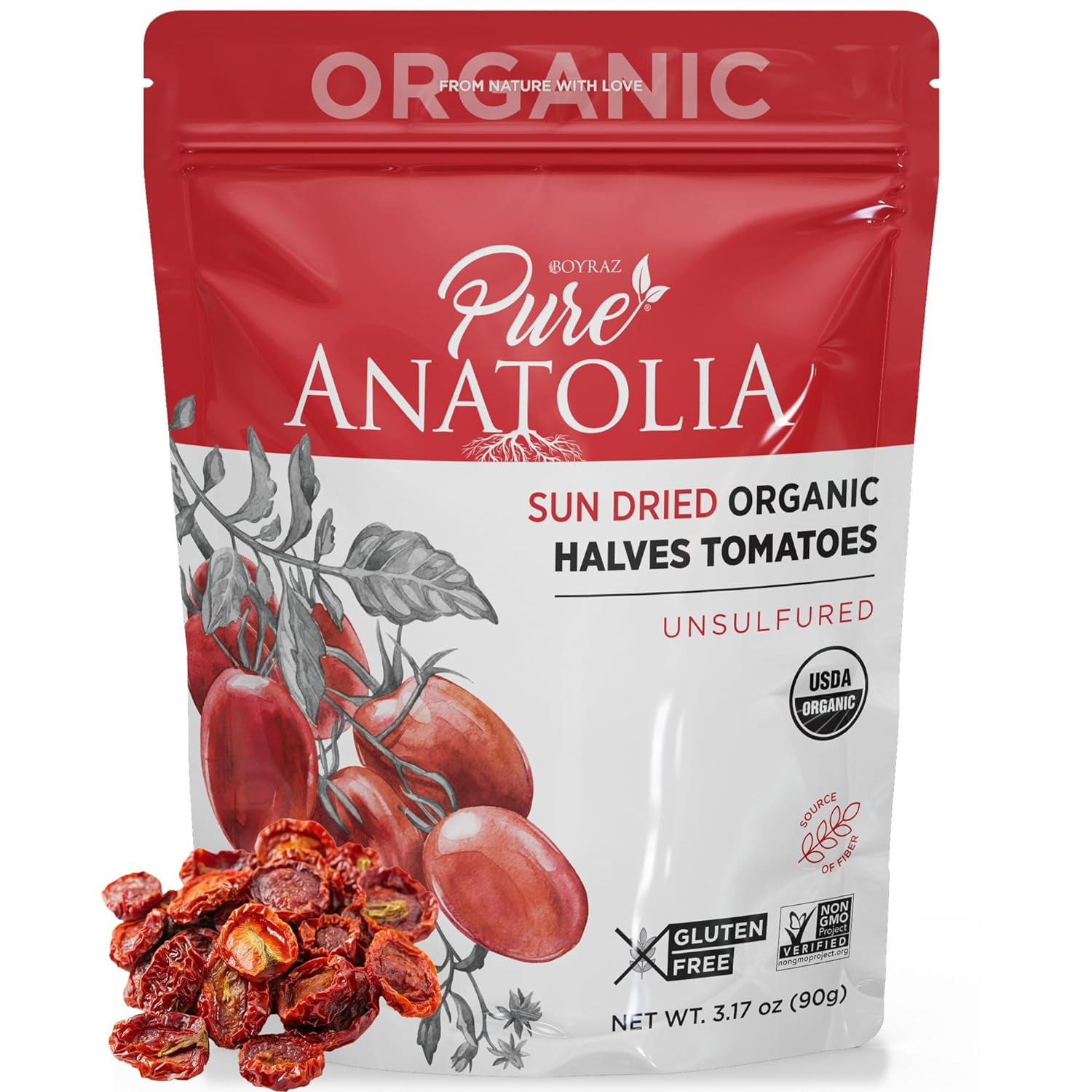 Sun Dried Organic Tomatoes Halves Cut by (Resealable Portion Control ...