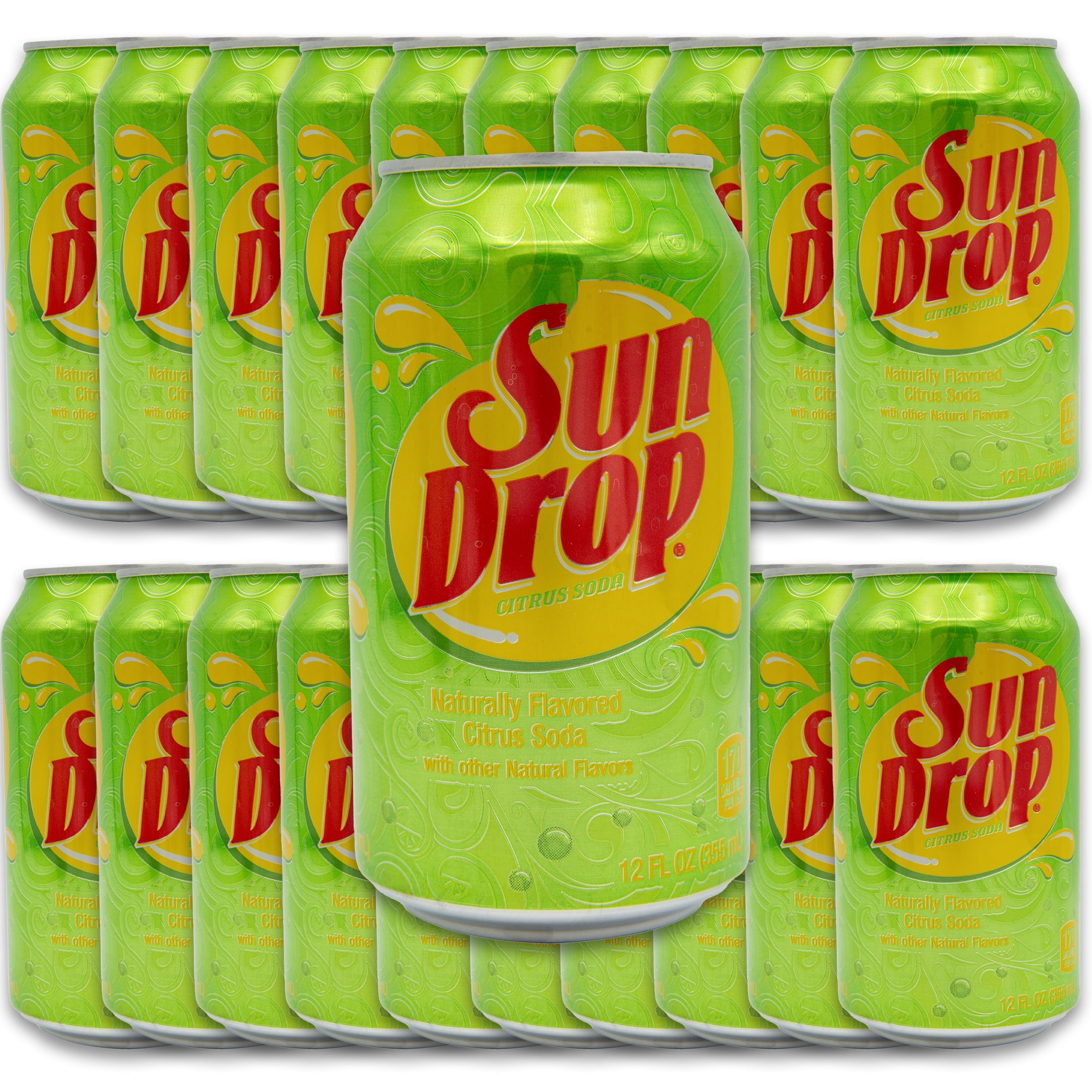 Sun Drop Citrus Soda Pop, 12.0 oz, 20 Pack Cans - Walmart.com