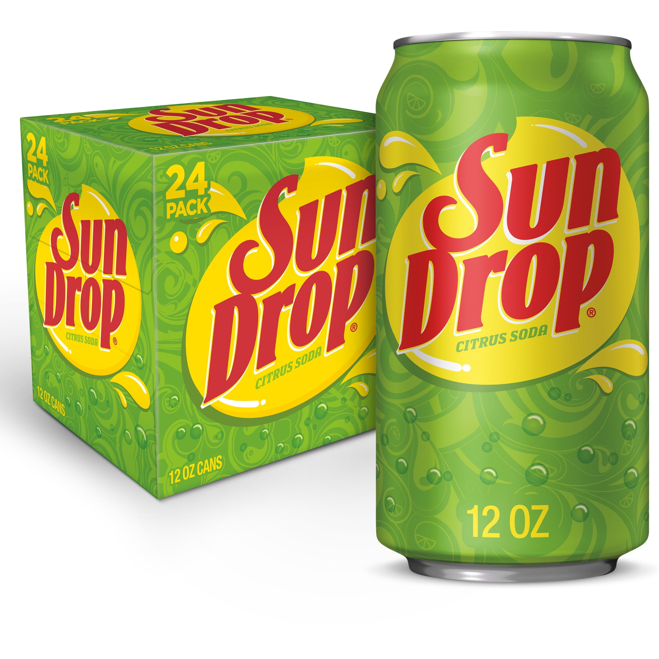 Sun Drop Citrus Soda Pop, 12 fl oz, 24 Pack Cans - Walmart.com