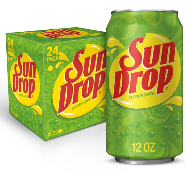 Sun Drop Citrus Soda Pop, 12 fl oz, 24 Pack Cans - Walmart.com