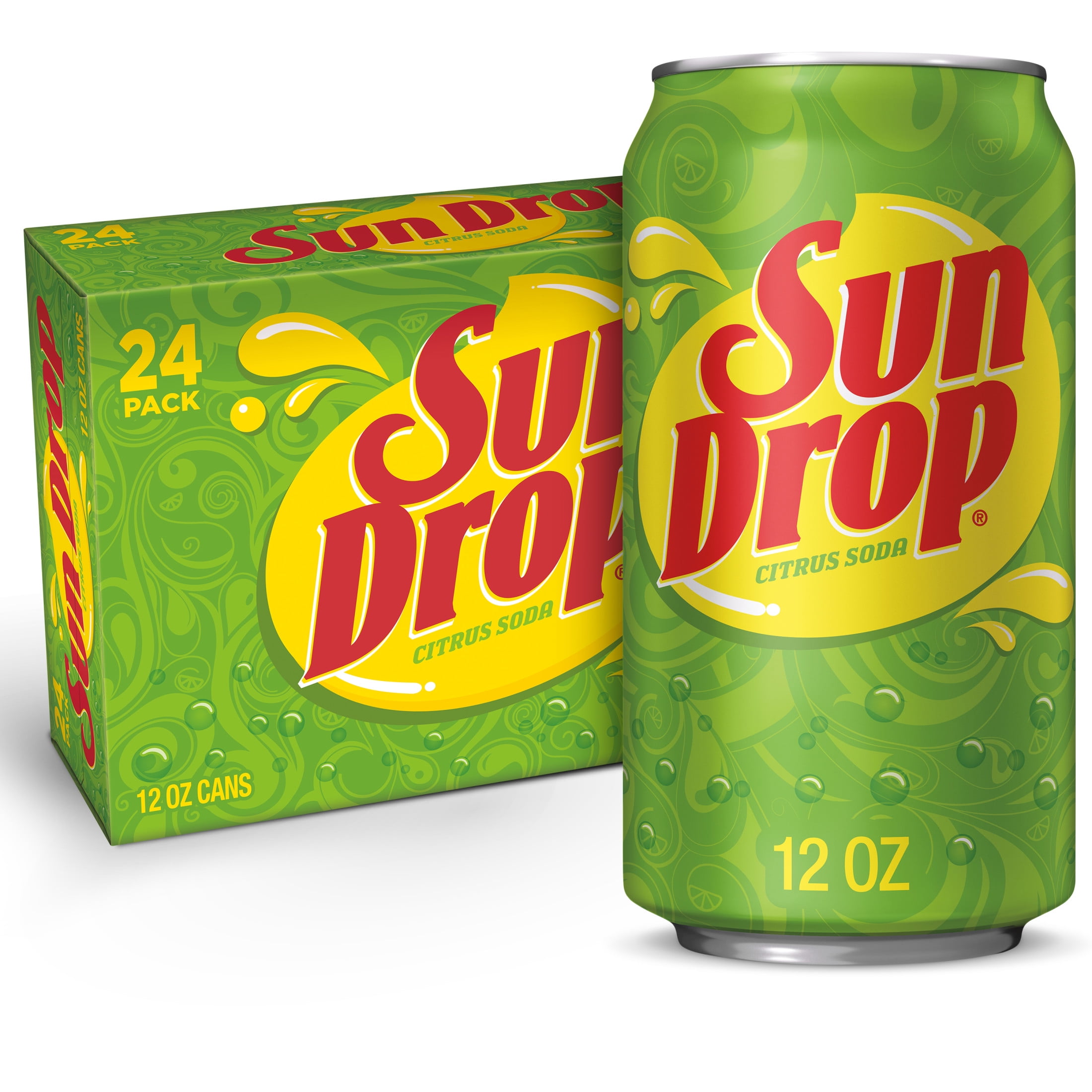 Sun Drop Citrus Soda Pop, 12 fl oz, 24 Pack Cans - Walmart.com