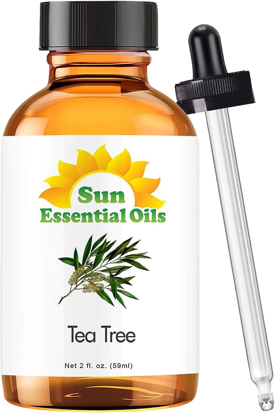 Sun Essential Oils - Pure Aromatherapy Tea Tree Oil - 2 Fluid Ounces ...