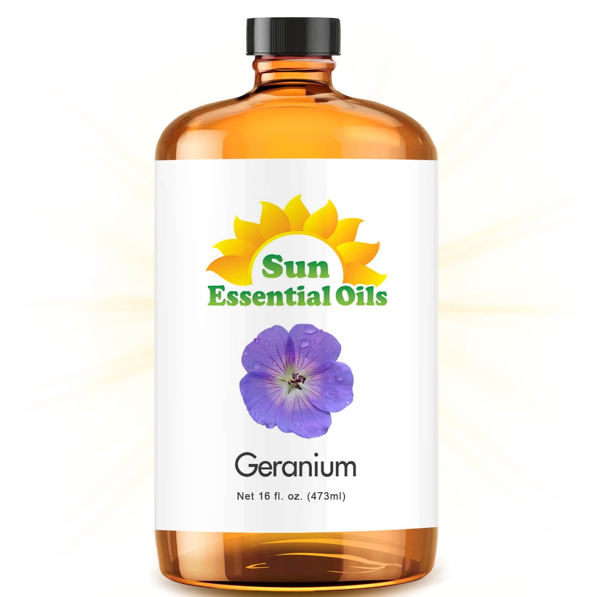 Sun Essential Oils - Geranium Essential Oil 16oz for Aromatherapy ...