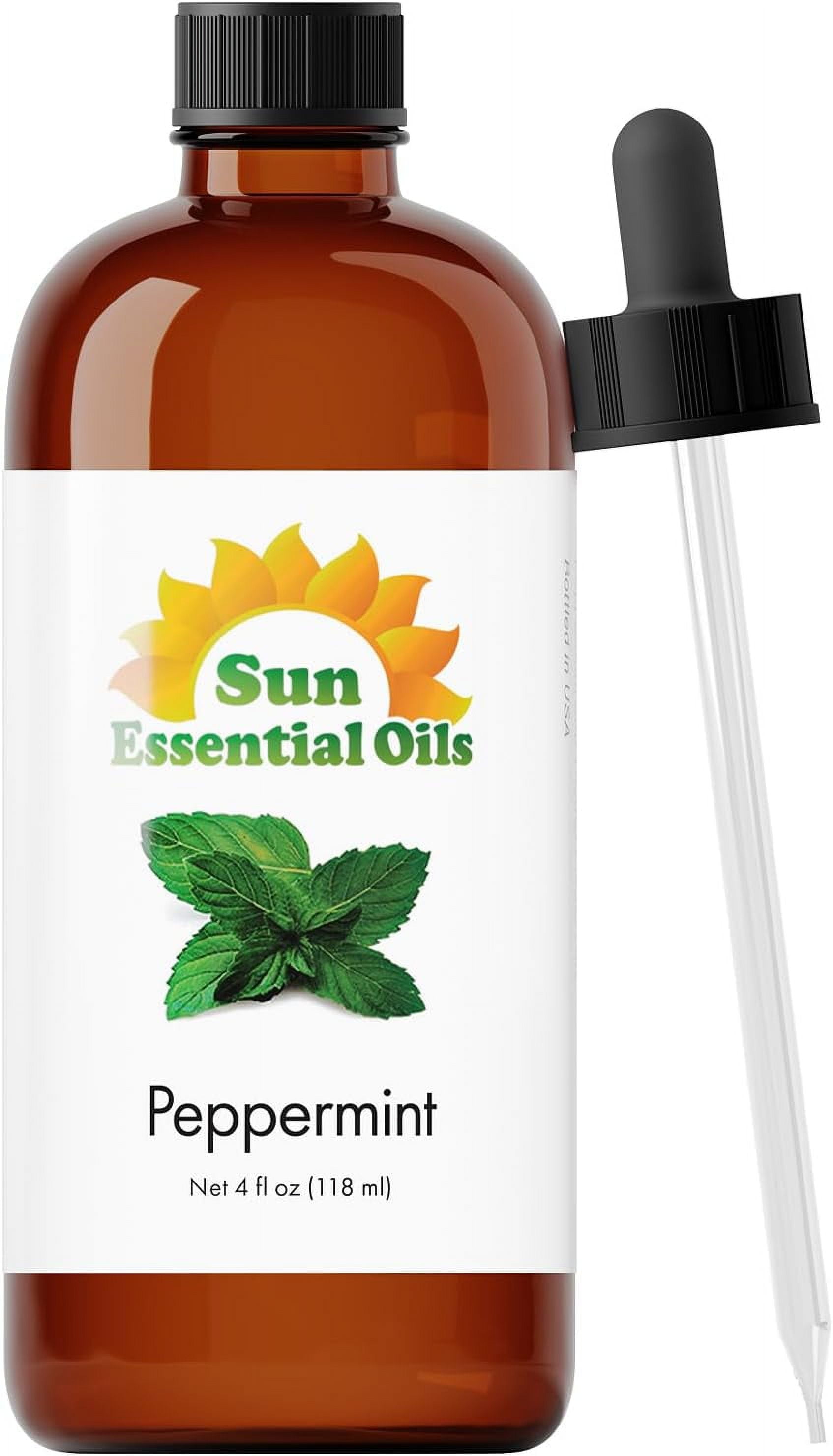 Sun Essential Oils Peppermint Essential Oil 4oz Bulk for Aromatherapy ...