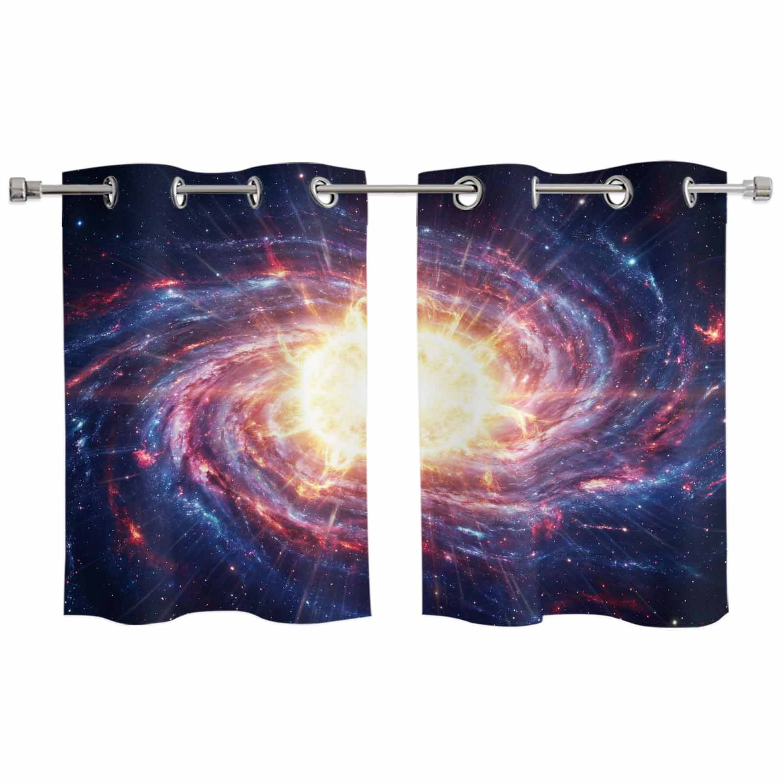 Sun Explosion Kitchen Curtains Window Panels, Modern Abstract Art ...