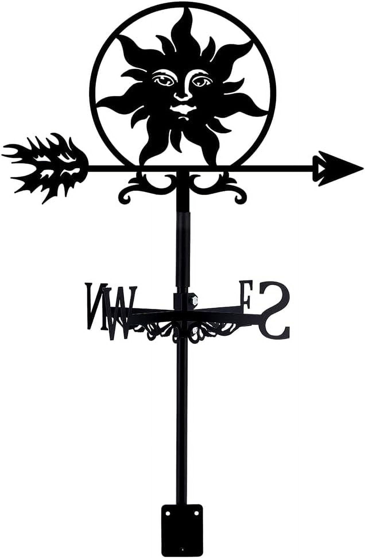 Sun Face Metal Weathervane Sun Wind Vane Wrought Iron Roof Garden ...