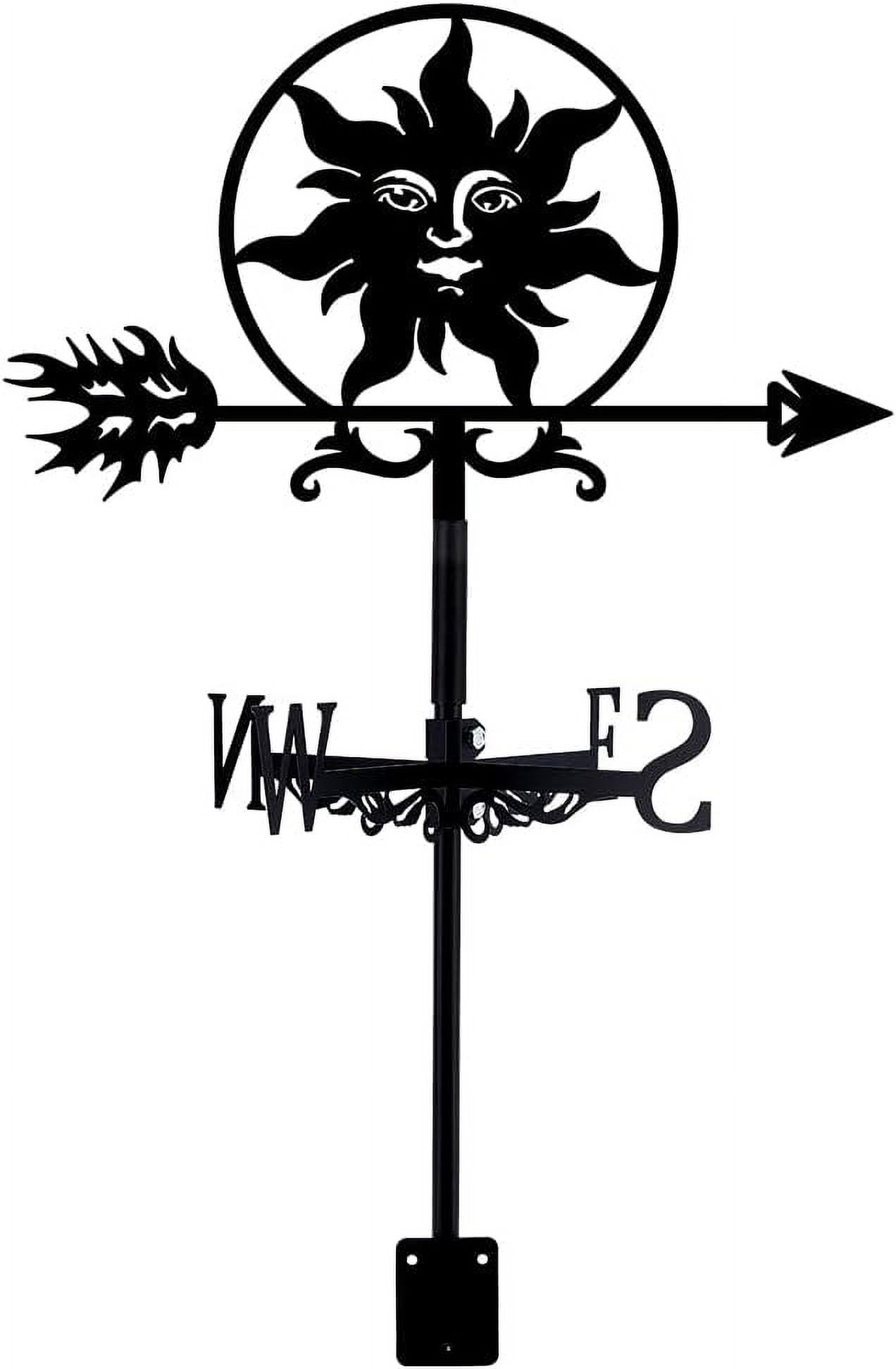 Sun Face Metal Weathervane Sun Wind Vane Wrought Iron Roof Garden ...