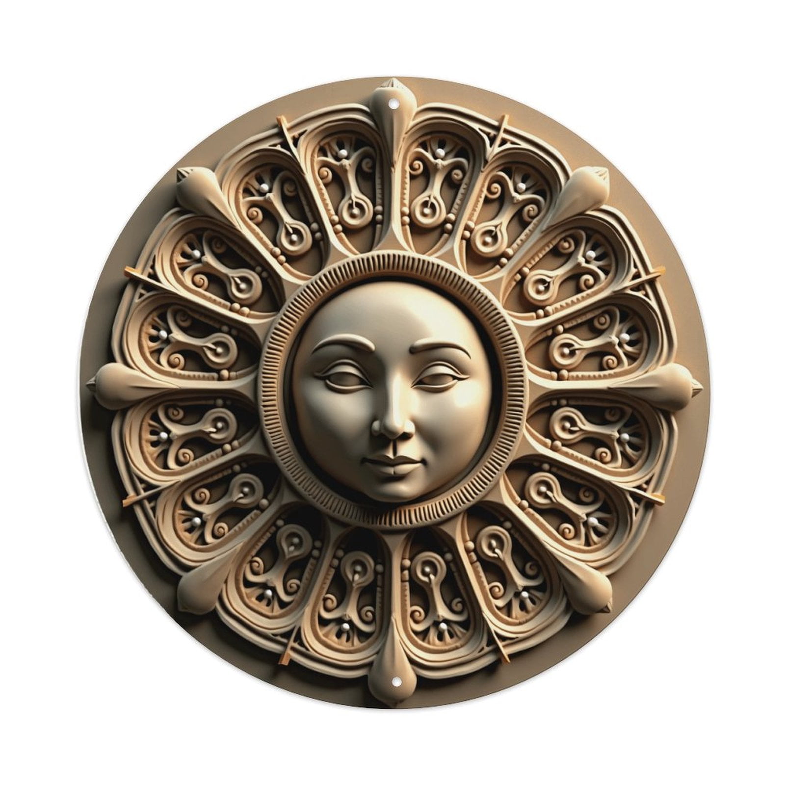 Sun Face Vintage Round Metal Tin Sign Nostalgic Metal Sign Home Decor ...
