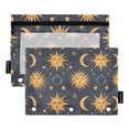 Sun Faces and Moon 2 Pack Pencil Pouch for 3 Ring Binder Smooth Zipper ...
