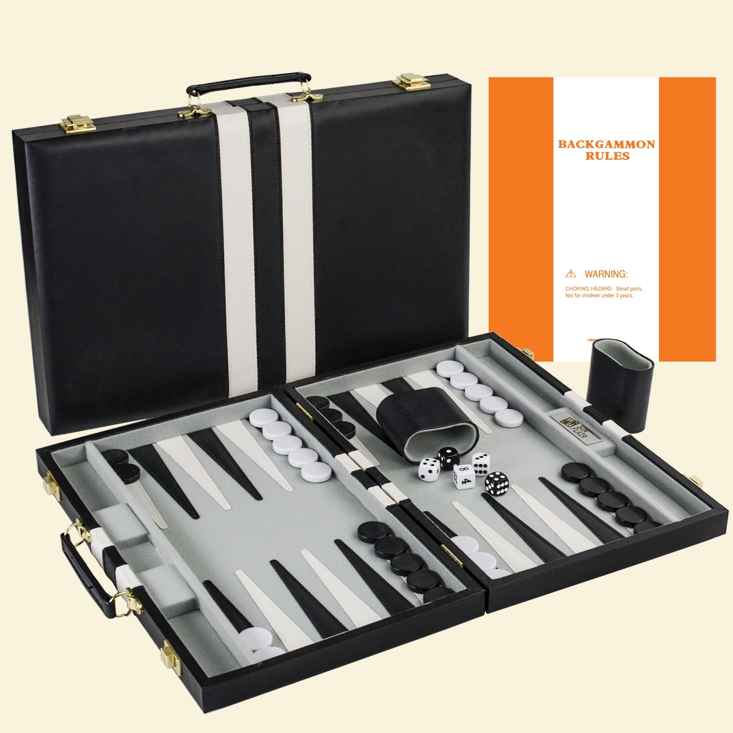 Sun Flair Backgammon Set Leatherette 11 inch, Folding Classic Board ...