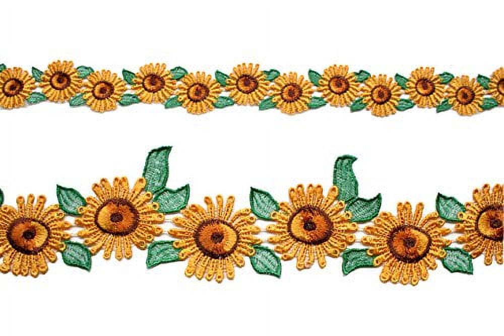 Sun Flower Daisy Embroidery Flower Trim Floral DIY Sewing Crafts sold ...