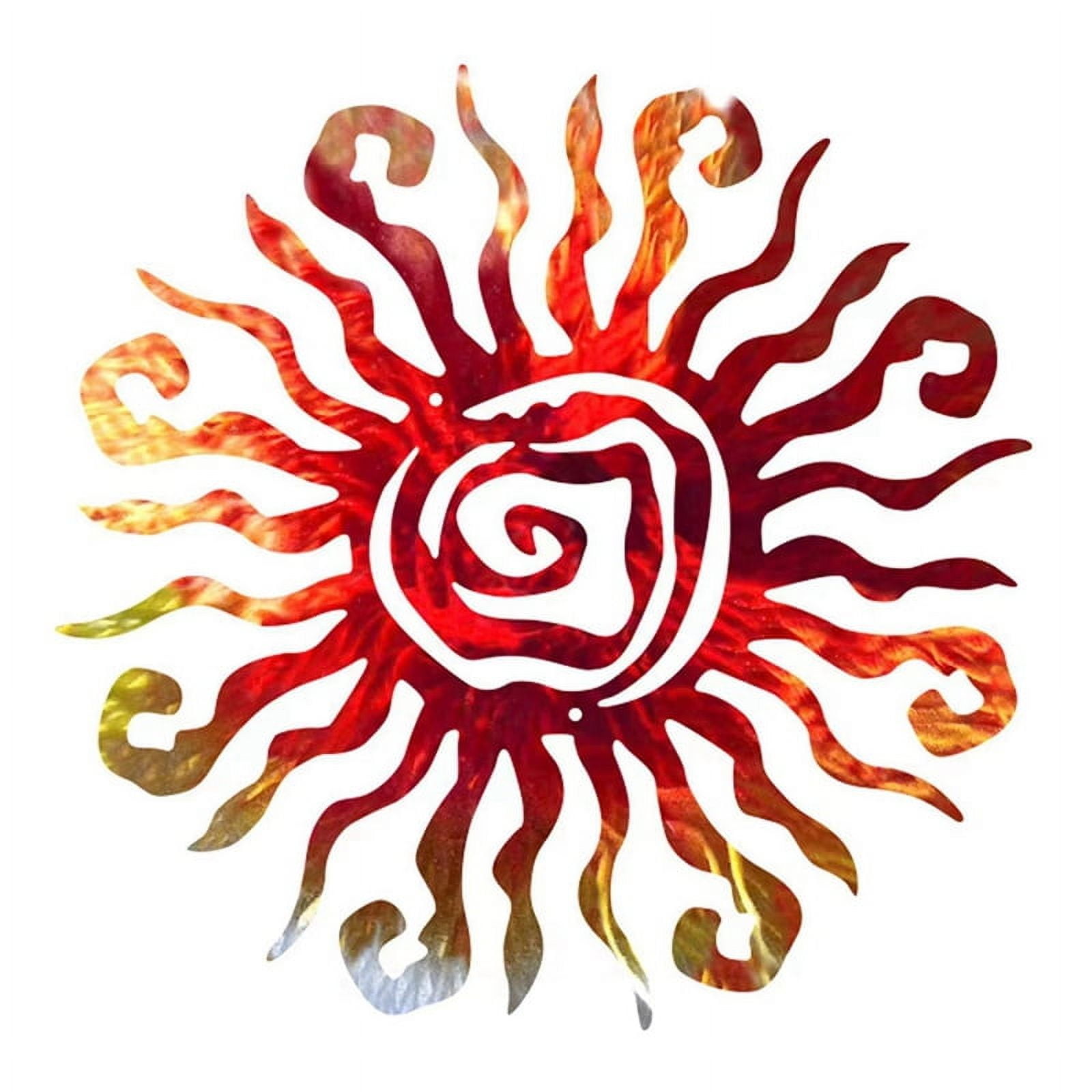 Sun God Metal Wall Art Indoor/Outdoor Decor -12.2In Coral Rust Proof ...