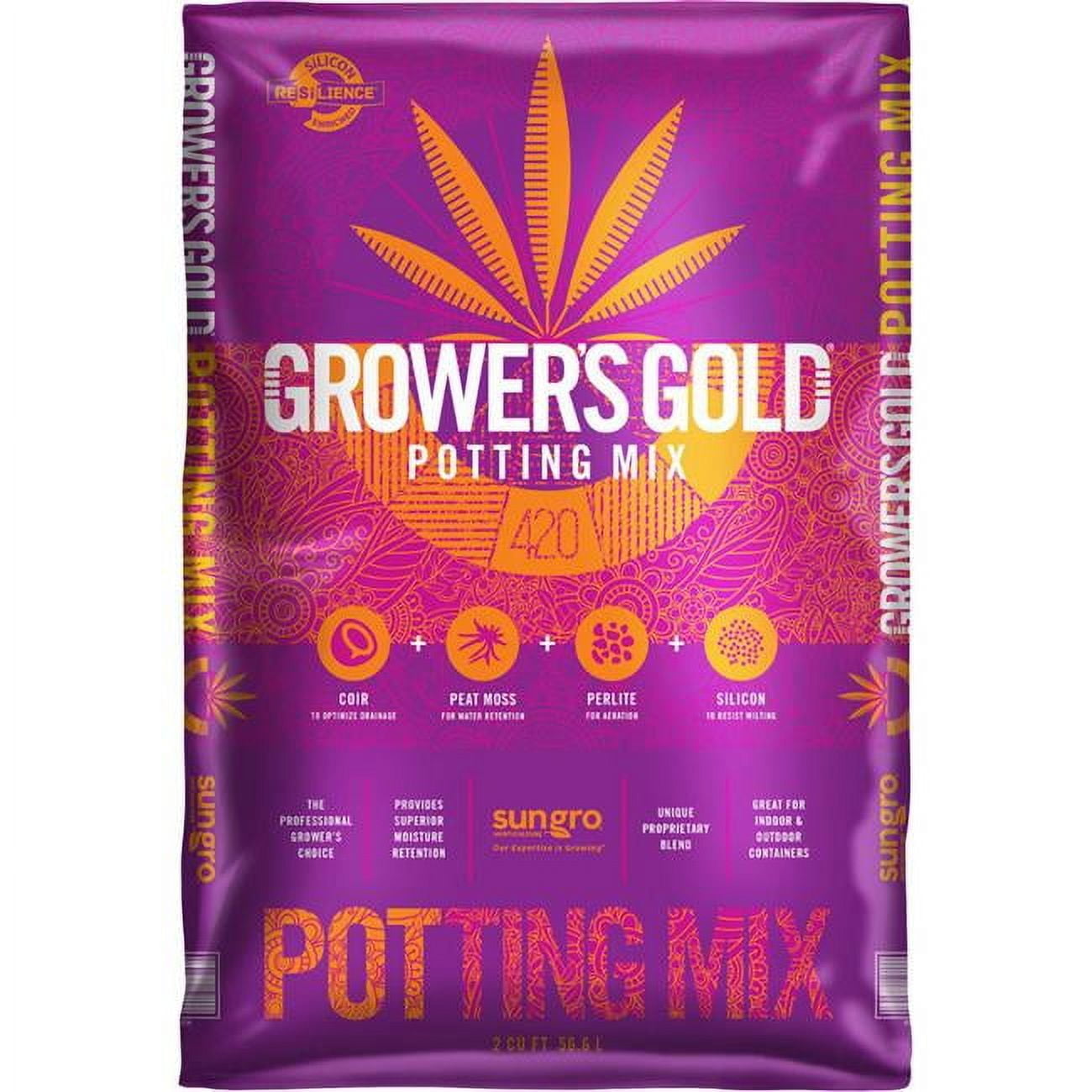 Sun Gro 4653000.CFL002P Growers Gold All Purpose Potting Mix - 2 cu. ft ...