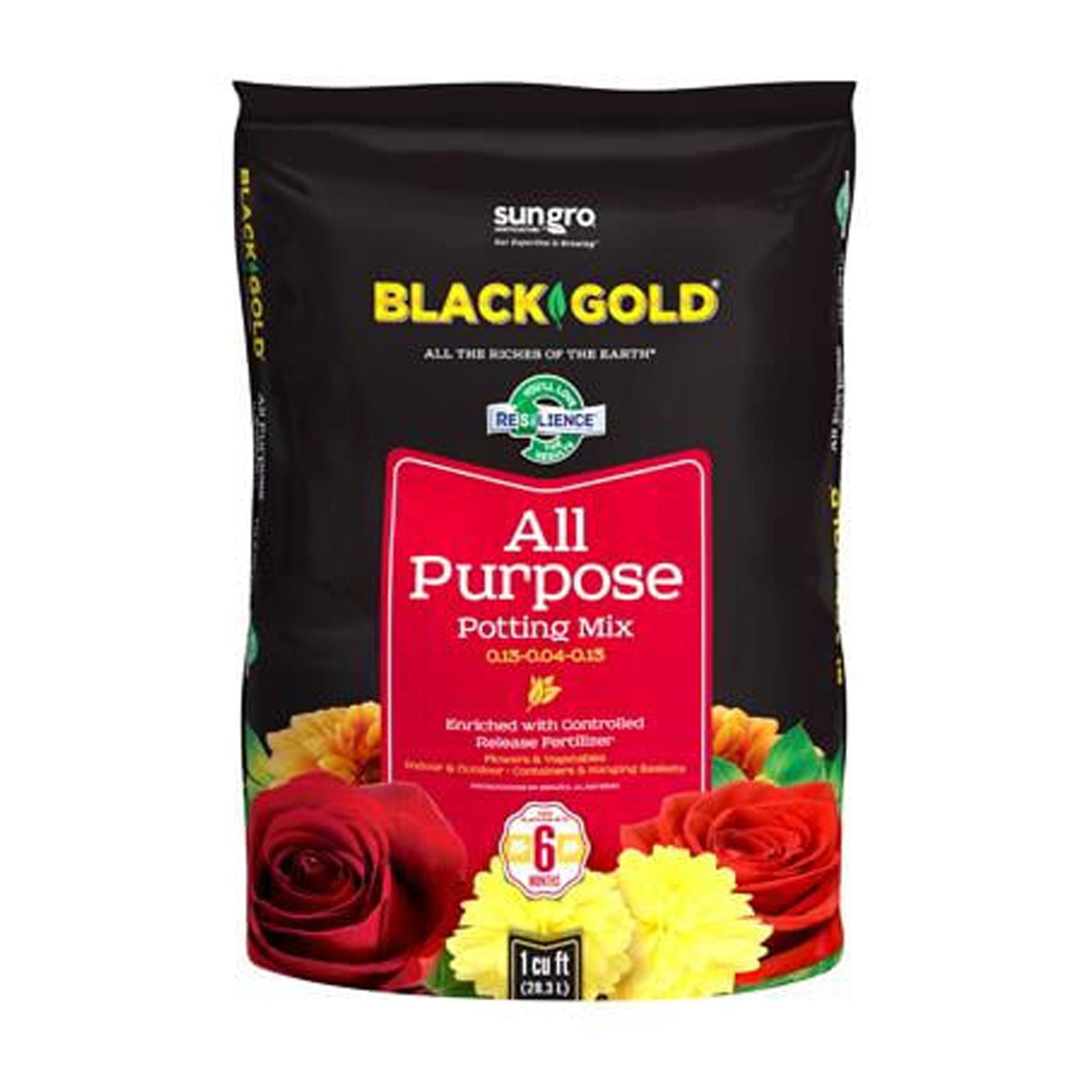 Sun Gro Black Gold All Purpose Potting Mix Soil, 1 cu ft - Walmart.com
