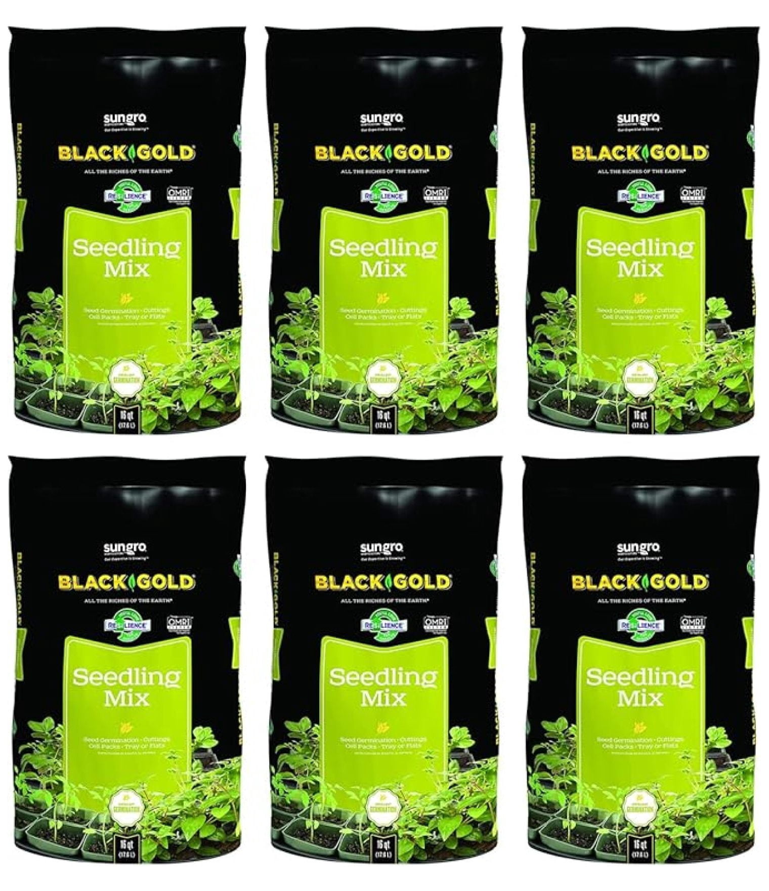 Sun Gro Black Seedling Germination Mix for Seeds, Cutting, Vegetables ...
