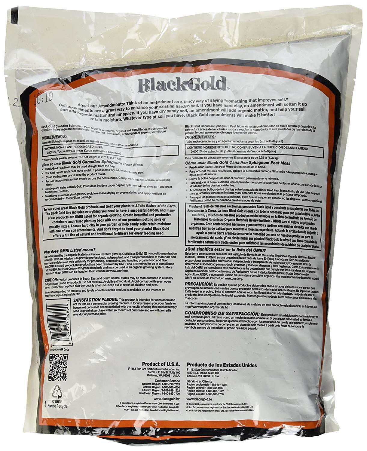 Sun Gro Horticulture Black Gold Peat Moss Plus - Walmart.com