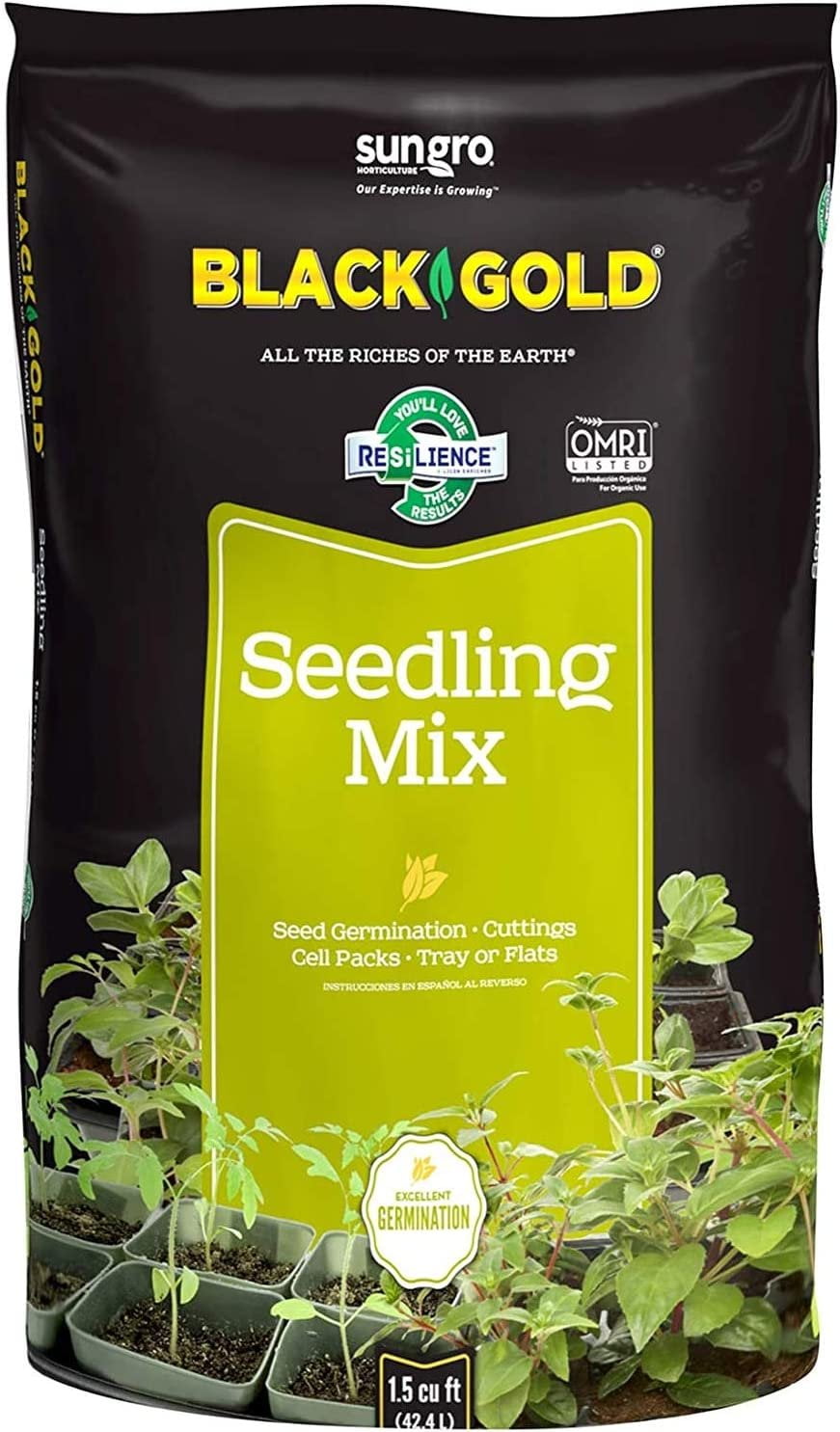 Sun Gro Seedling Mix, 1.5 Cu. Ft., Black Gold-1411002.CFL001.5P ...