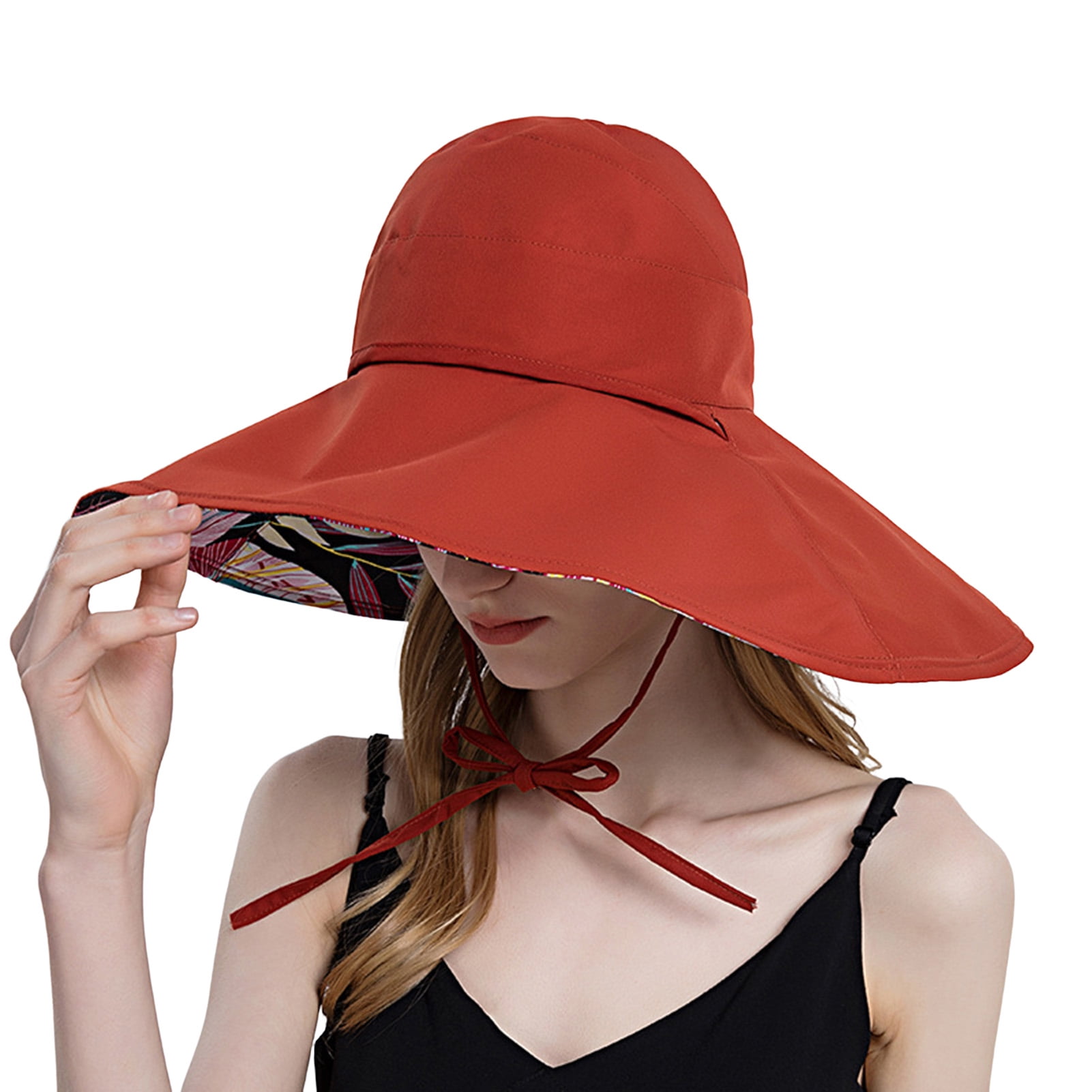 Sun Hat Large Brim Ponytail Hole Breathable Drawstring Adjustable Sun ...