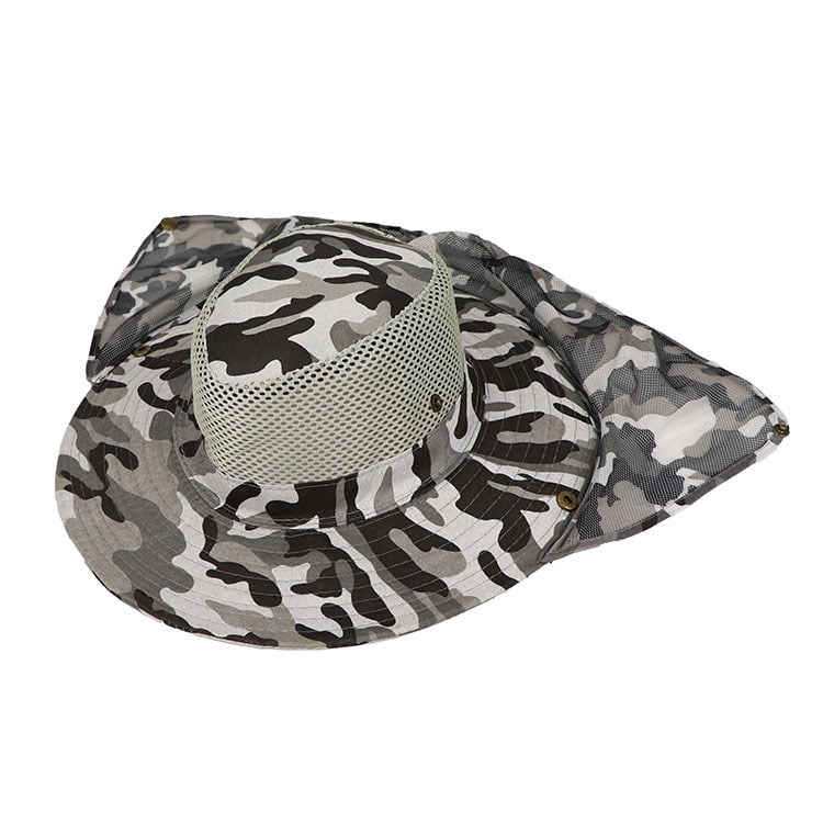 Sun Hat Mesh Wide Brim Fishing Hat with Neck Flap UPF 50+ Sun ...
