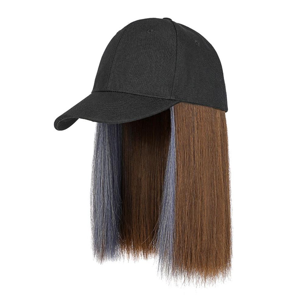 Sun Hat Synthetic Wig Baseball Cap Hair Extension Hat Hair Wig Straight ...