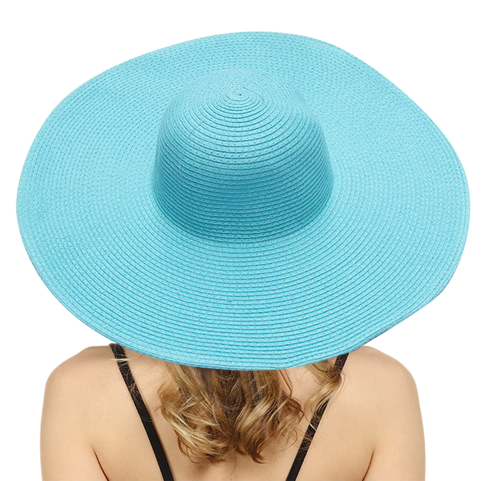 Sun Hat Travel Sun Protection Pure Color Simple Style Girls Beach Sun ...